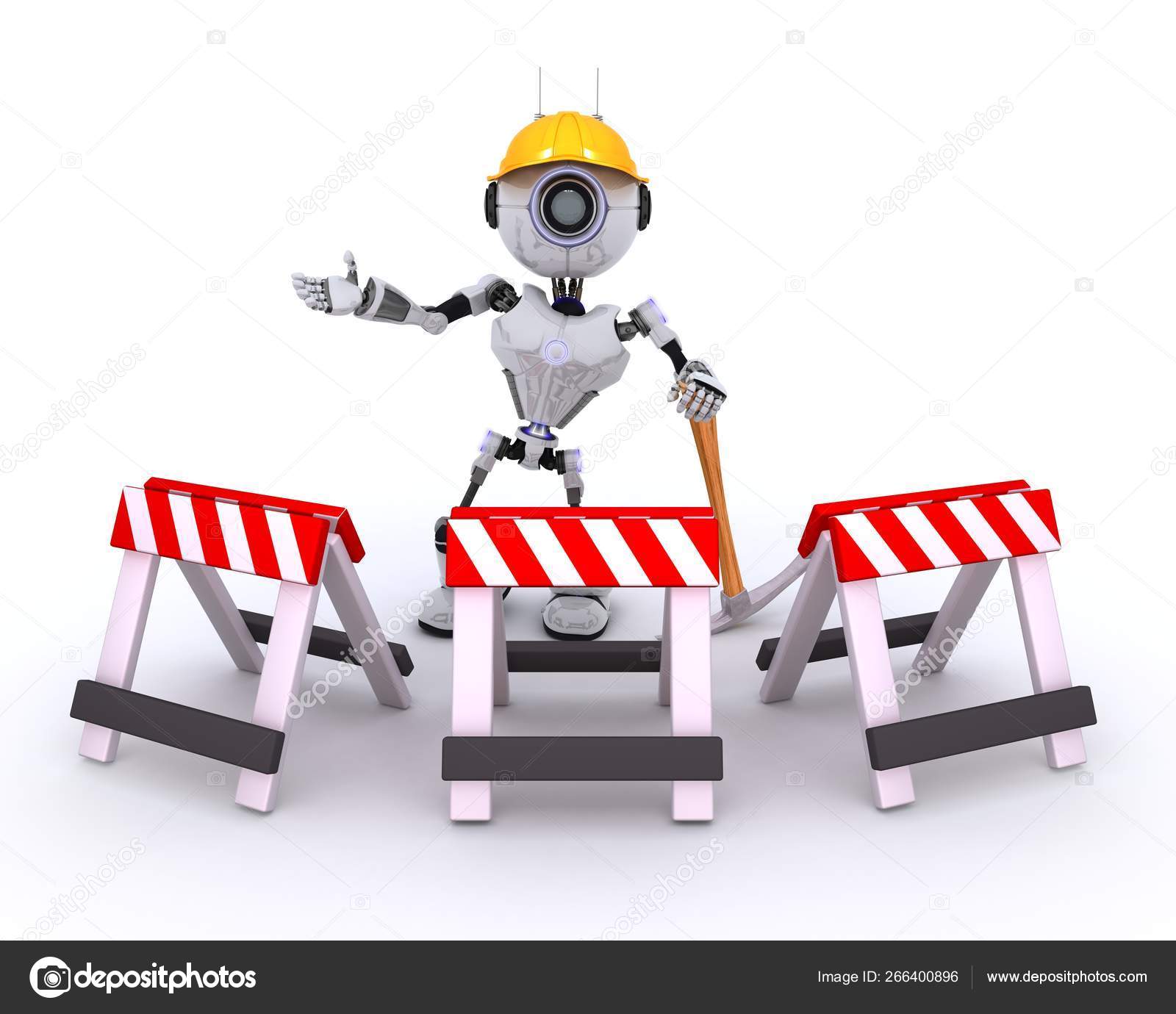 Robot at construction site Stock Photo by ©kjpargeter 266400896