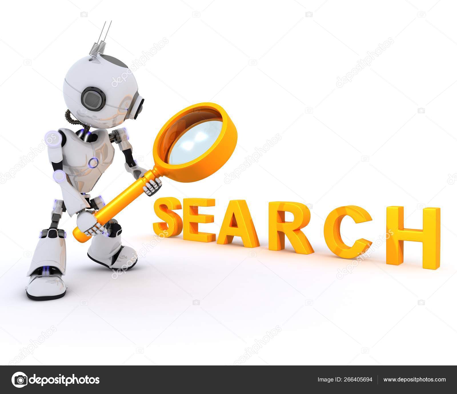 Robot searching with magnifying glass — Stock Photo © kjpargeter #266405694