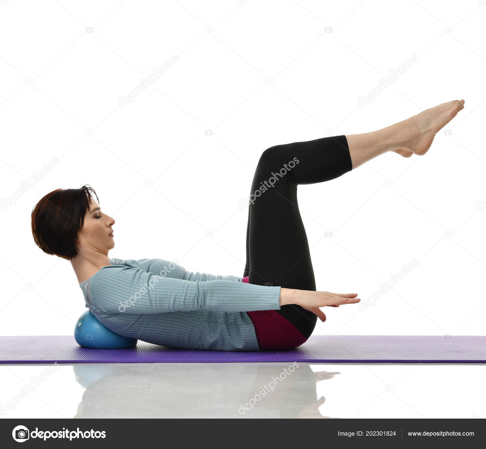 Mother woman exercising doing postnatal workout. Female fitness ...