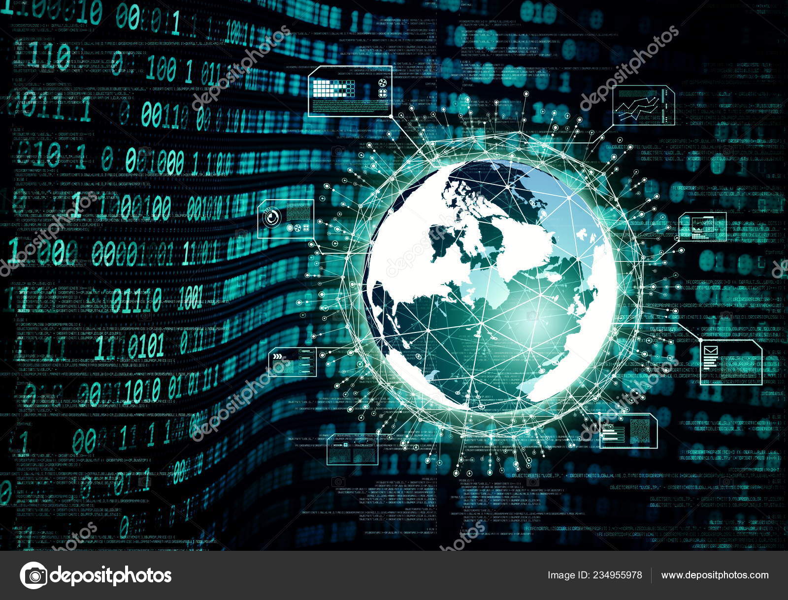 Big Data Internet Information Technology Concept Rendering Mixed Media ...