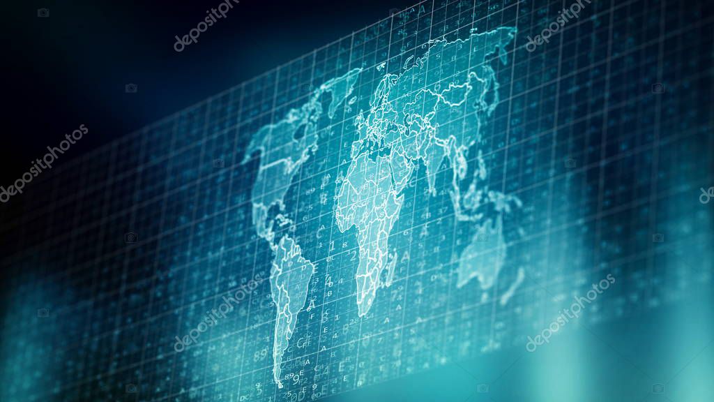 Imagen conceptual de los flujos y el procesamiento de datos mundiales o ...