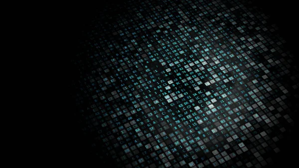 Conceptual Image of internet data in codes and binary language. 3d ...