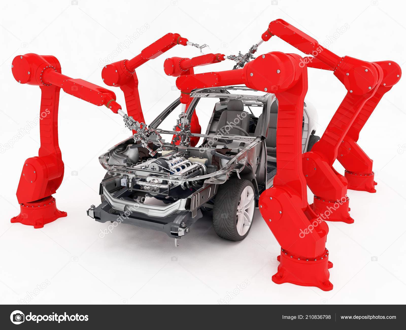 Robots Group Collected Modern Car Render Stock Photo by ©Iurii 210836798