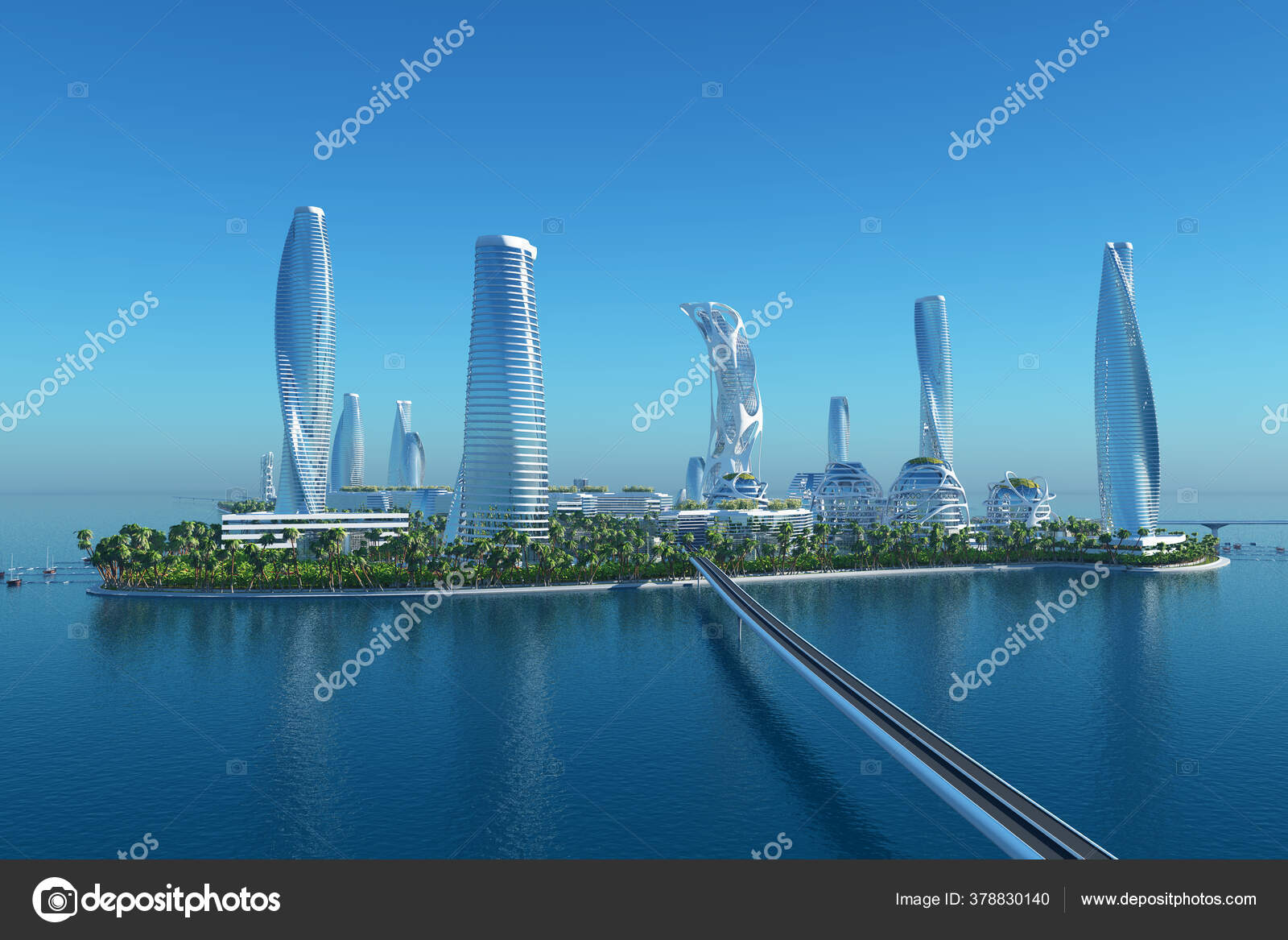 Fantastic City Future Render — Stock Photo © Iurii #378830140