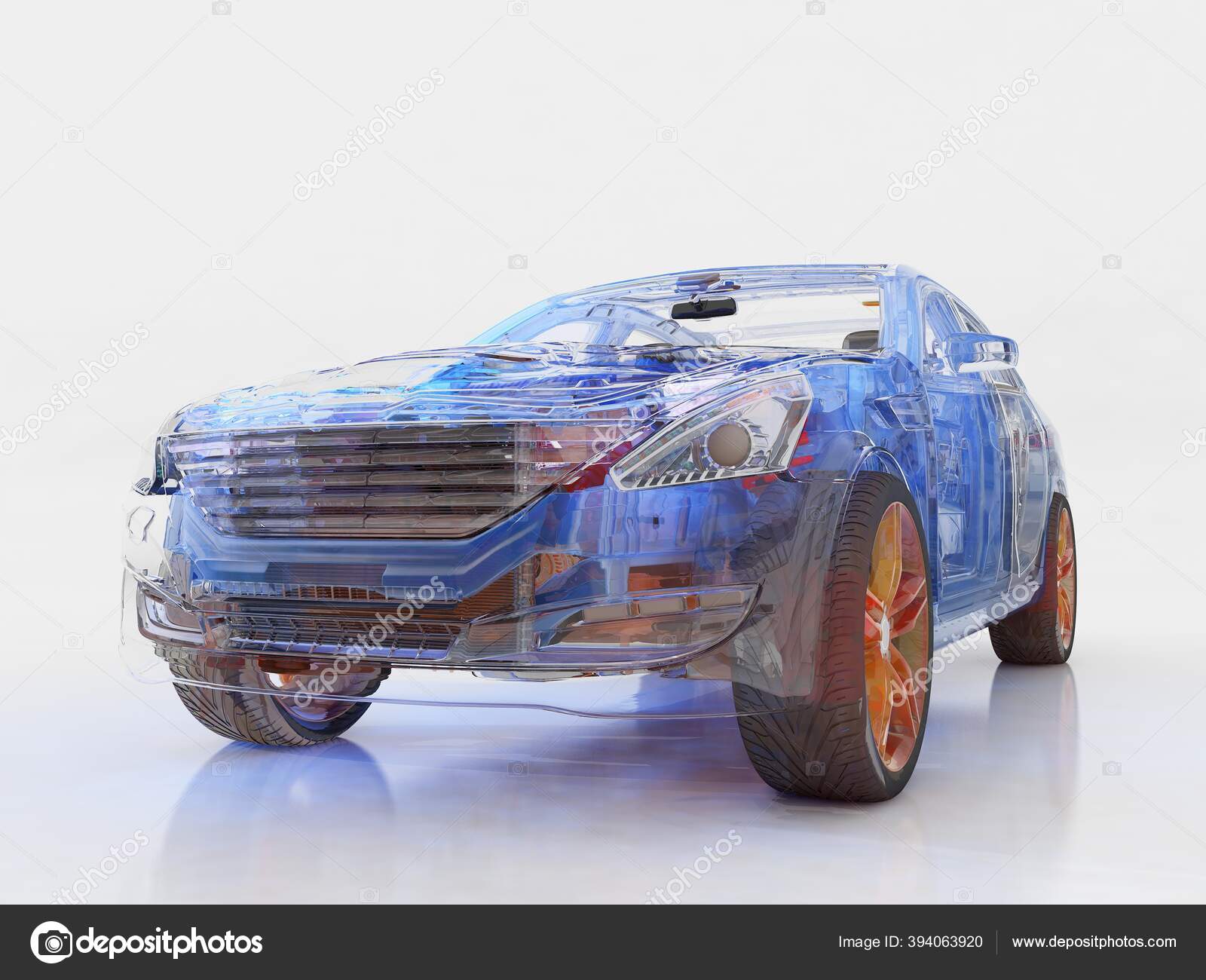 Glass Auto White Background Render — Stock Photo © Iurii #394063920