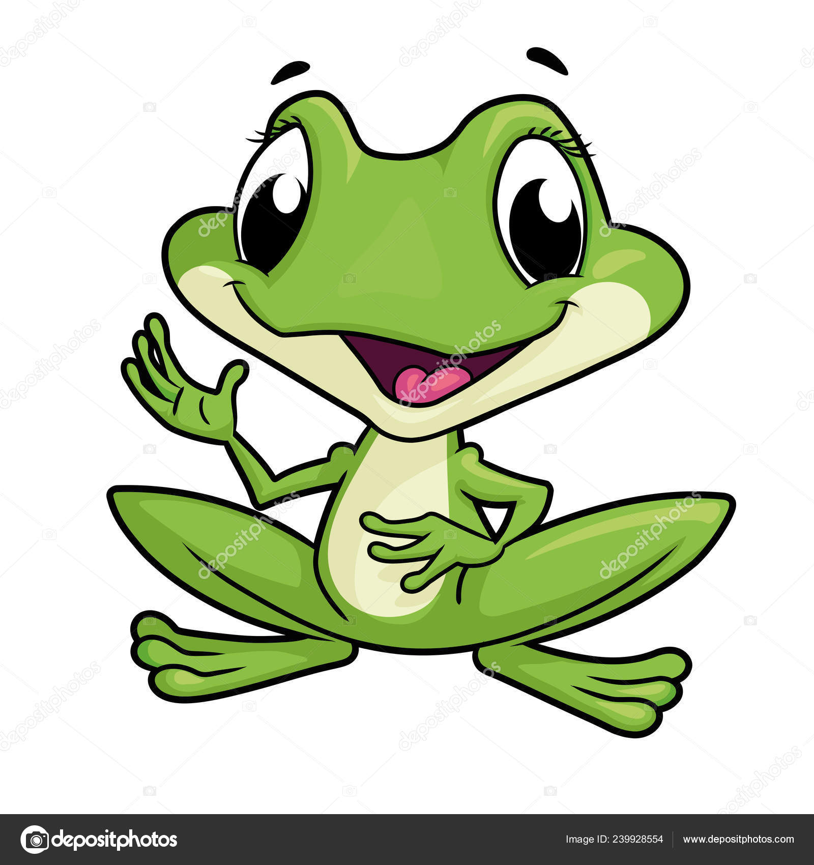 Cute frog waving hand Stock Vector Image by ©den0909 #239928554