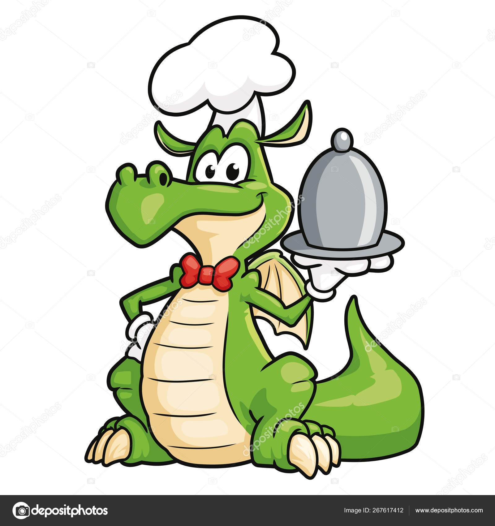 Cute dragon chef Stock Vector by ©den0909 267617412