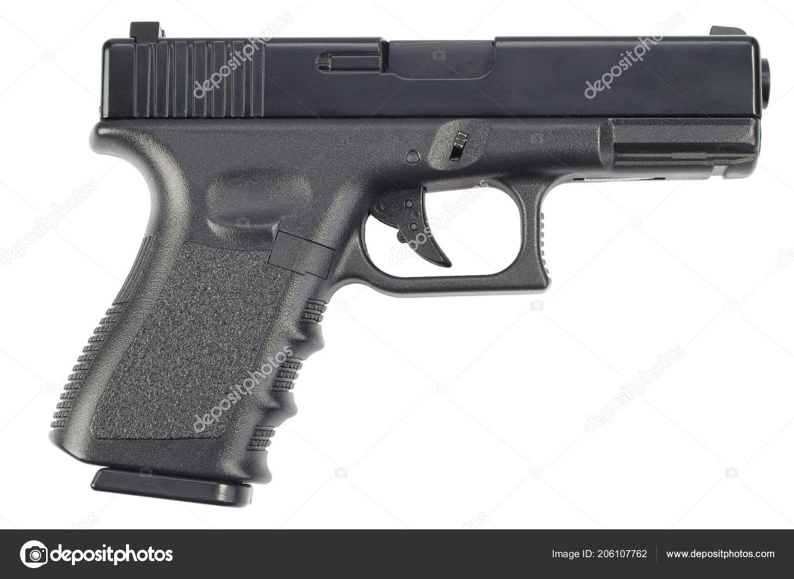 Semi Automatic 9X19 Handgun Isolated White Background — Stock Photo ...