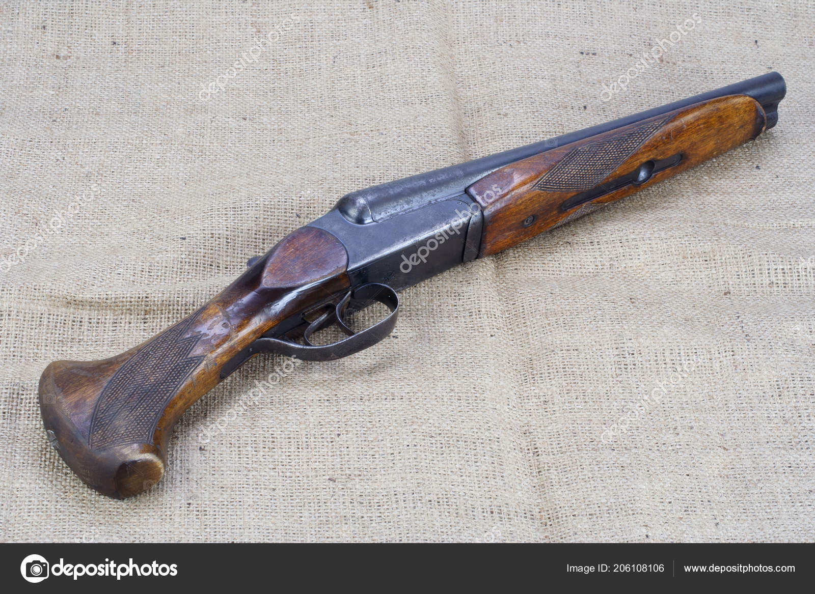 Sawed Off Double Barrel Shotgun With A Stock