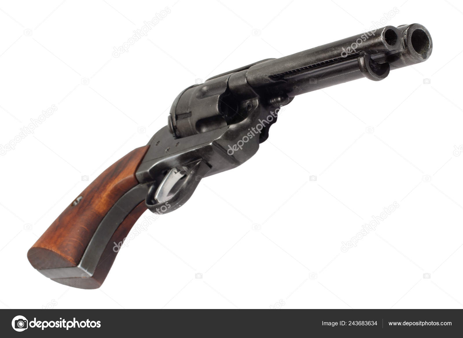 Wild West Revolver Colt Single Action Army Isolated White Background ...