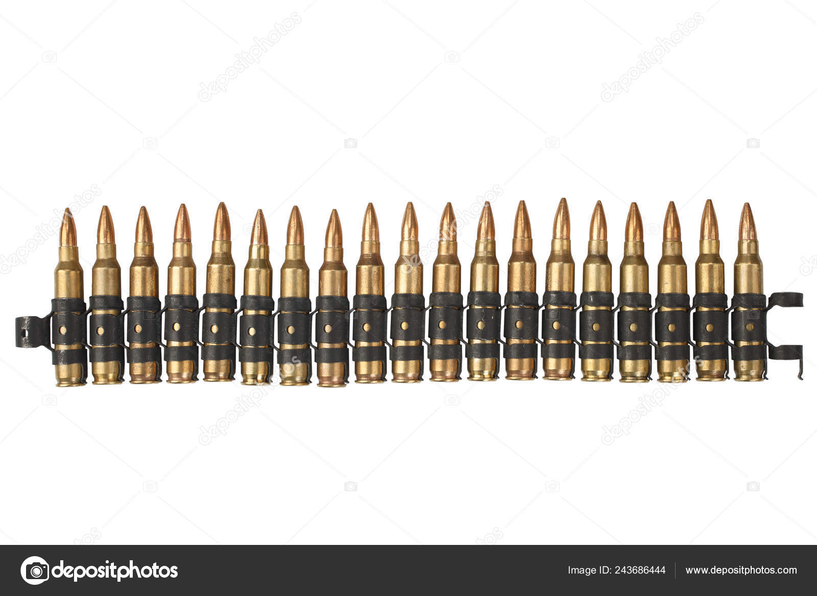 56Mm Nato Ammunition Belt White Background Stock Photo by ©zim90 243686444