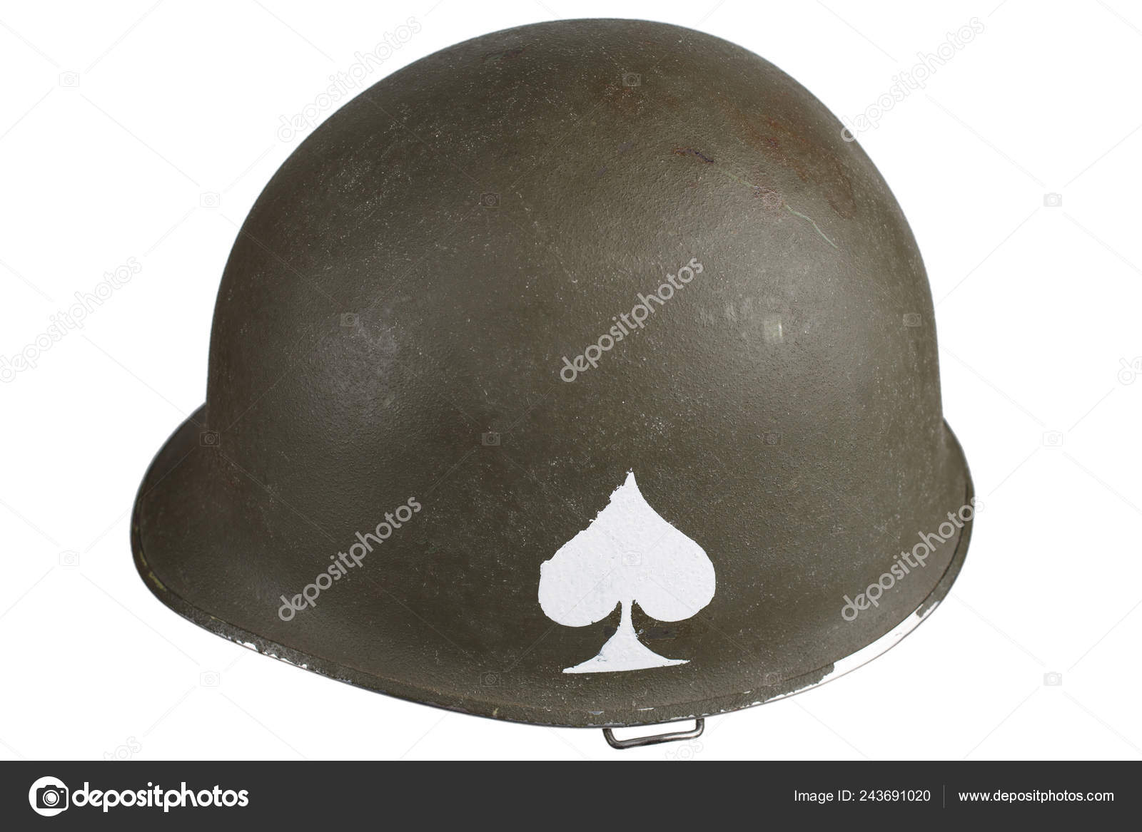 Ww2 Army Helmet Ace Spades Emblem Isolated Stock Photo by ©zim90 243691020