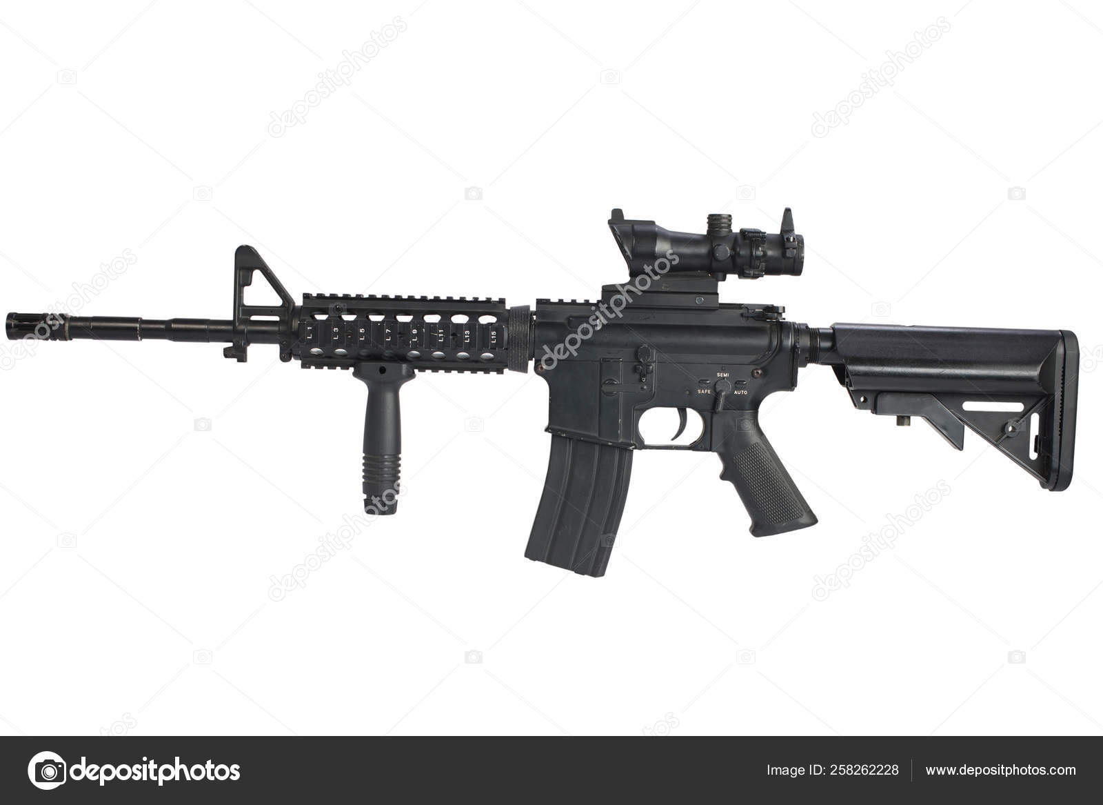 M4 assault rifle isolated Stock Photo by ©zim90 258262228