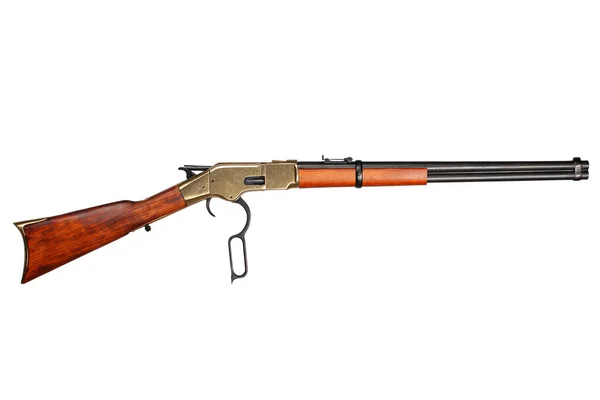 Wild West Period Lever Action Rifle Isolated White — Stock Photo ...