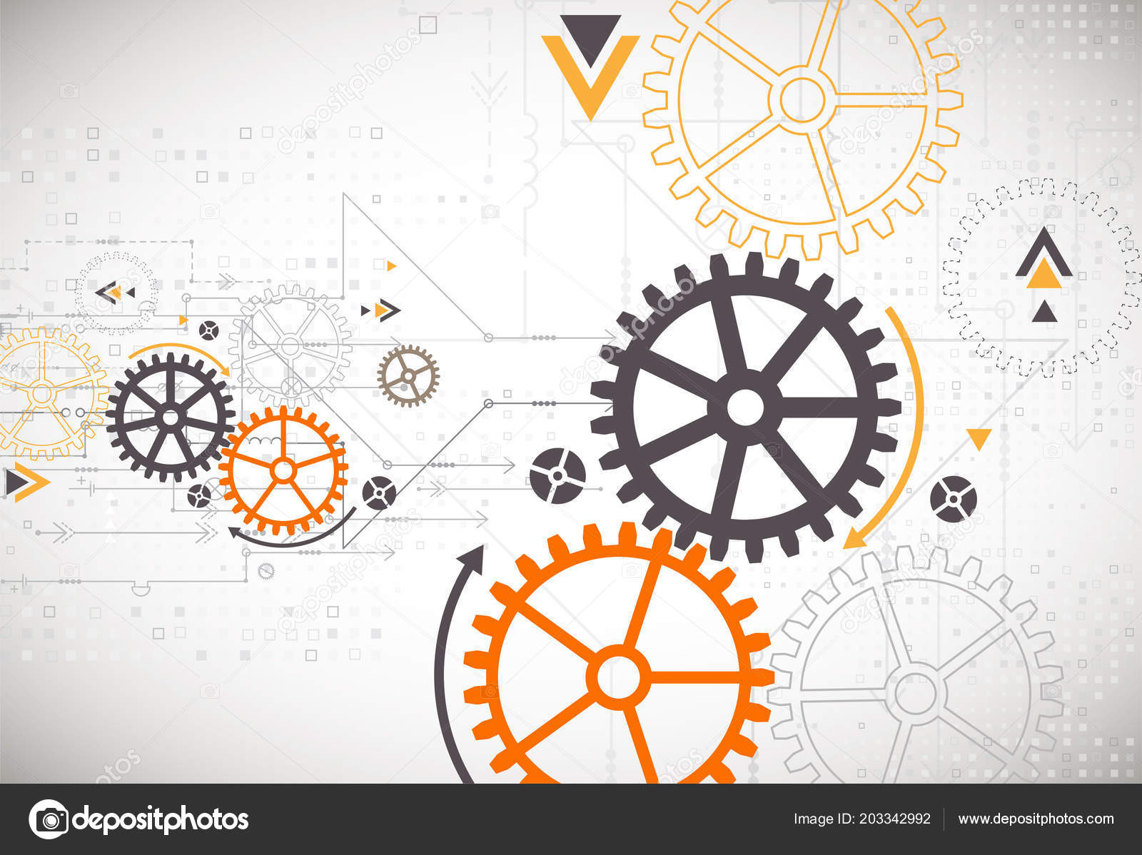 Vector Illustration Tech Digital Technology Engineering Theme — Stock ...