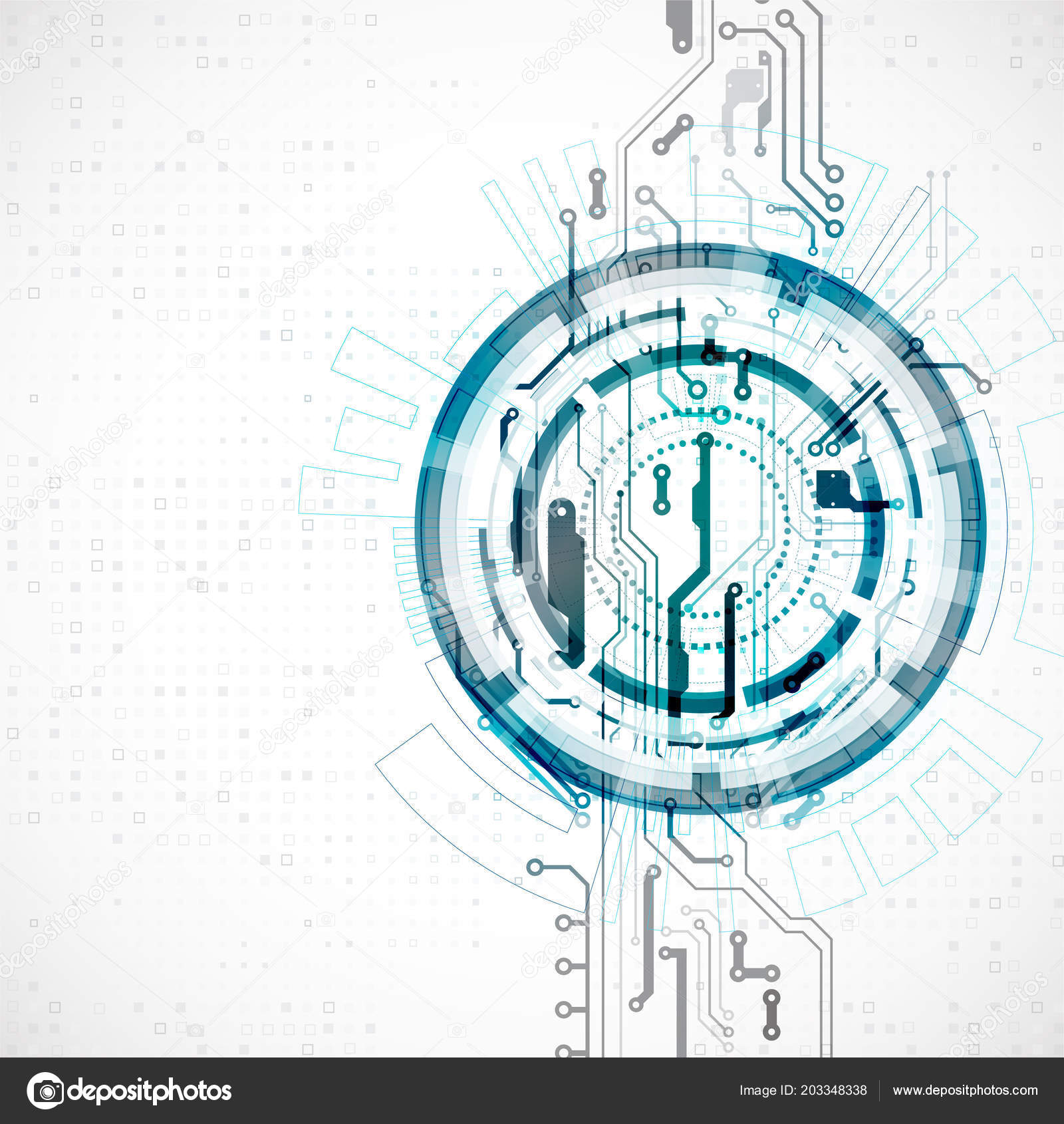 Vector Illustration Tech Digital Technology Engineering Theme Stock ...