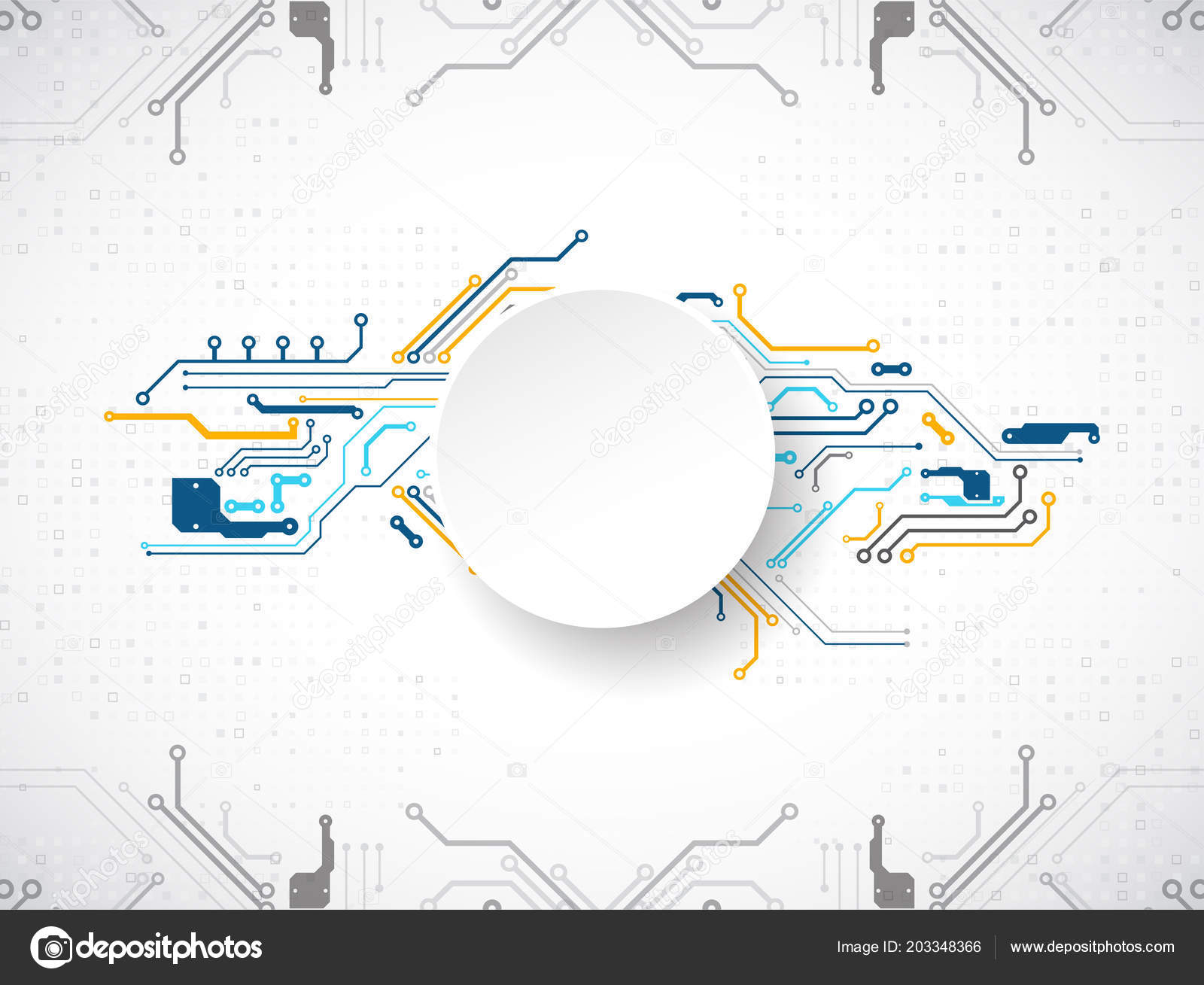 Vector Illustration Tech Digital Technology Engineering Theme — Stock ...