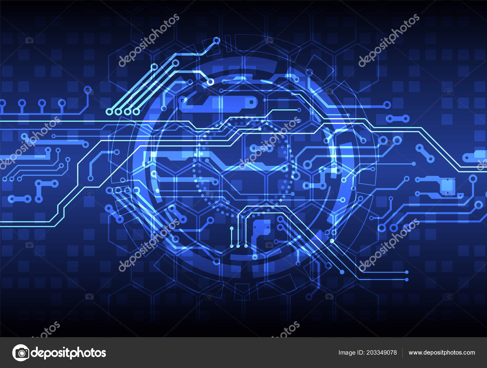 Vector Illustration Tech Digital Technology Engineering Theme Stock ...