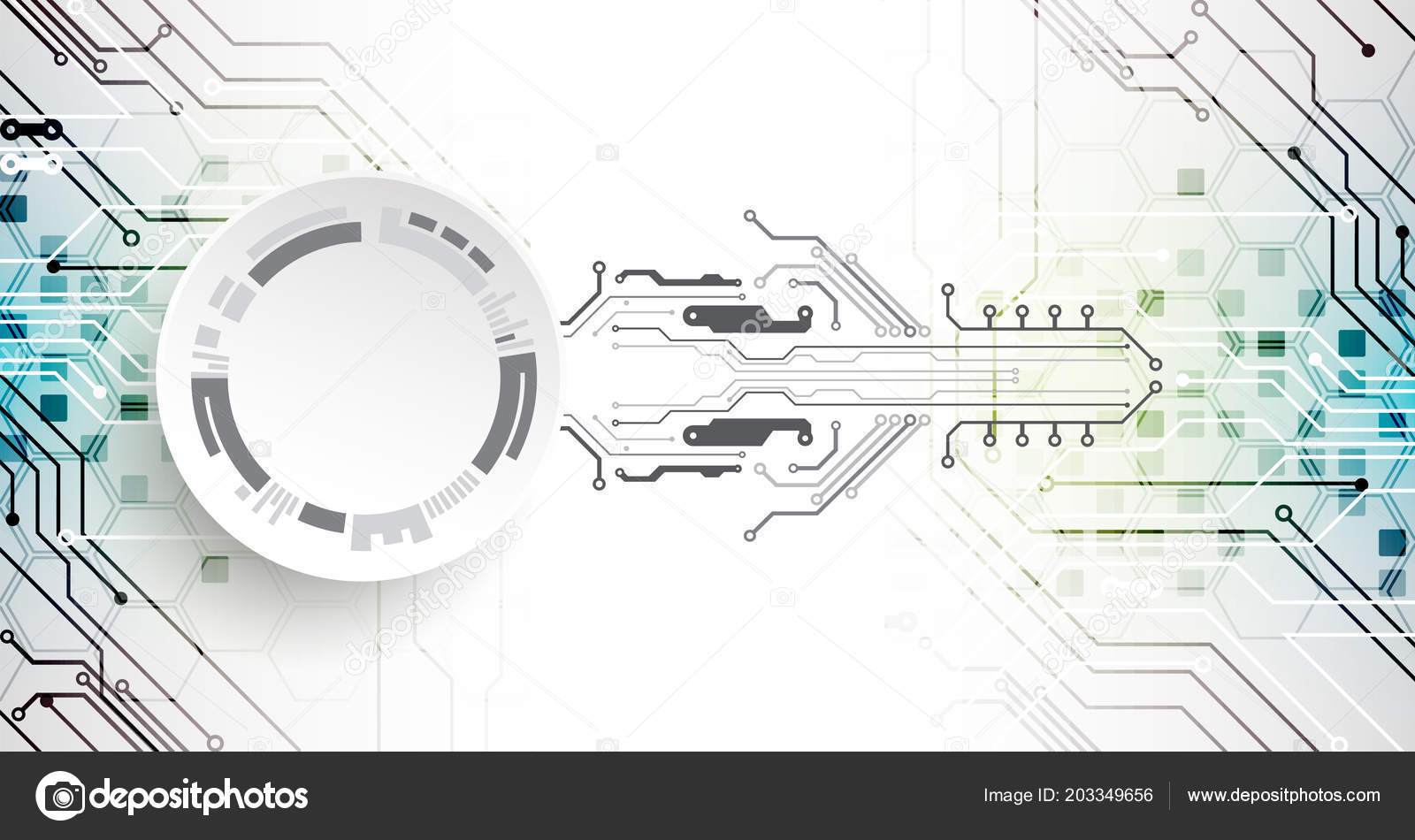 Vector Illustration Tech Digital Technology Engineering Theme Stock ...