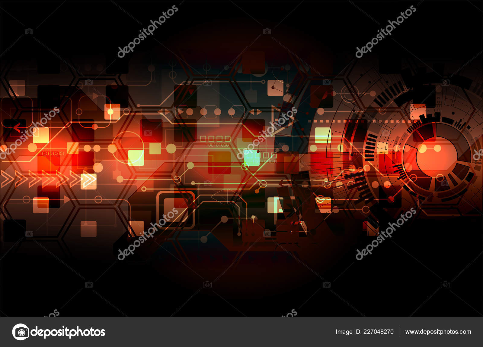Vector Illustration Tech Digital Technology Engineering Theme Stock ...