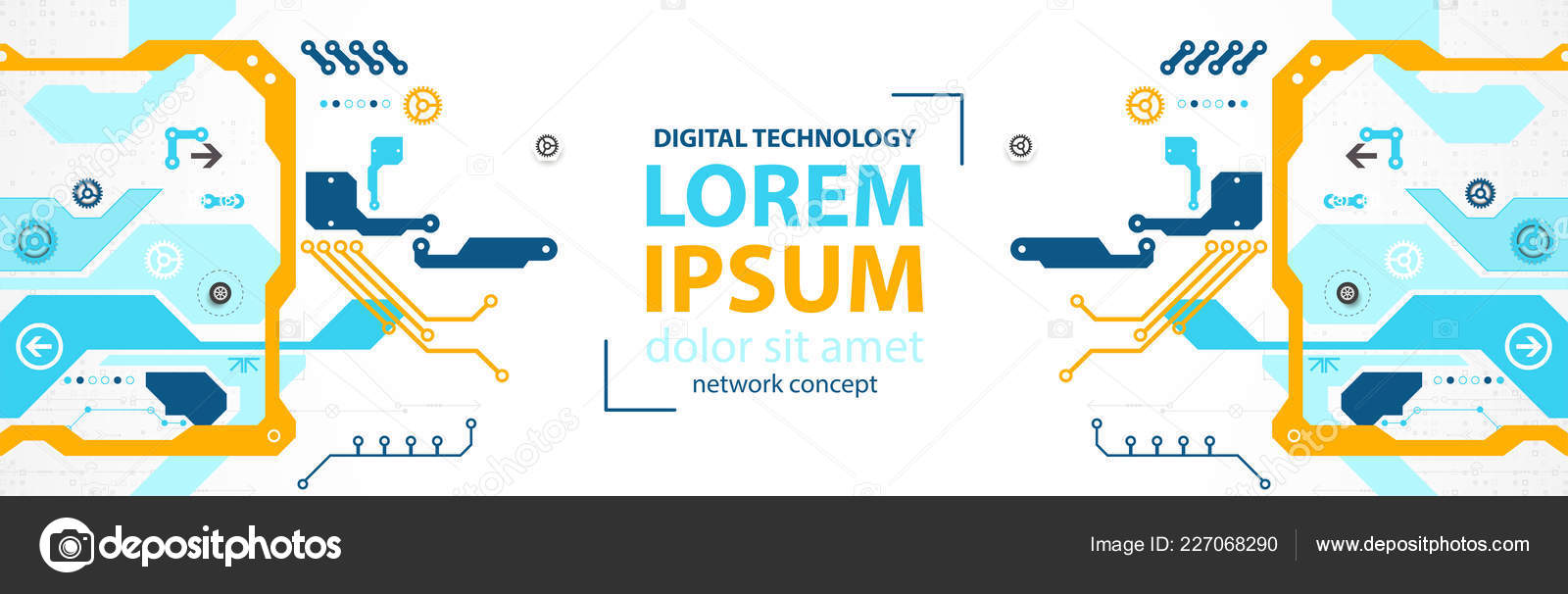 Vector Illustration Tech Digital Technology Engineering Theme — Stock ...