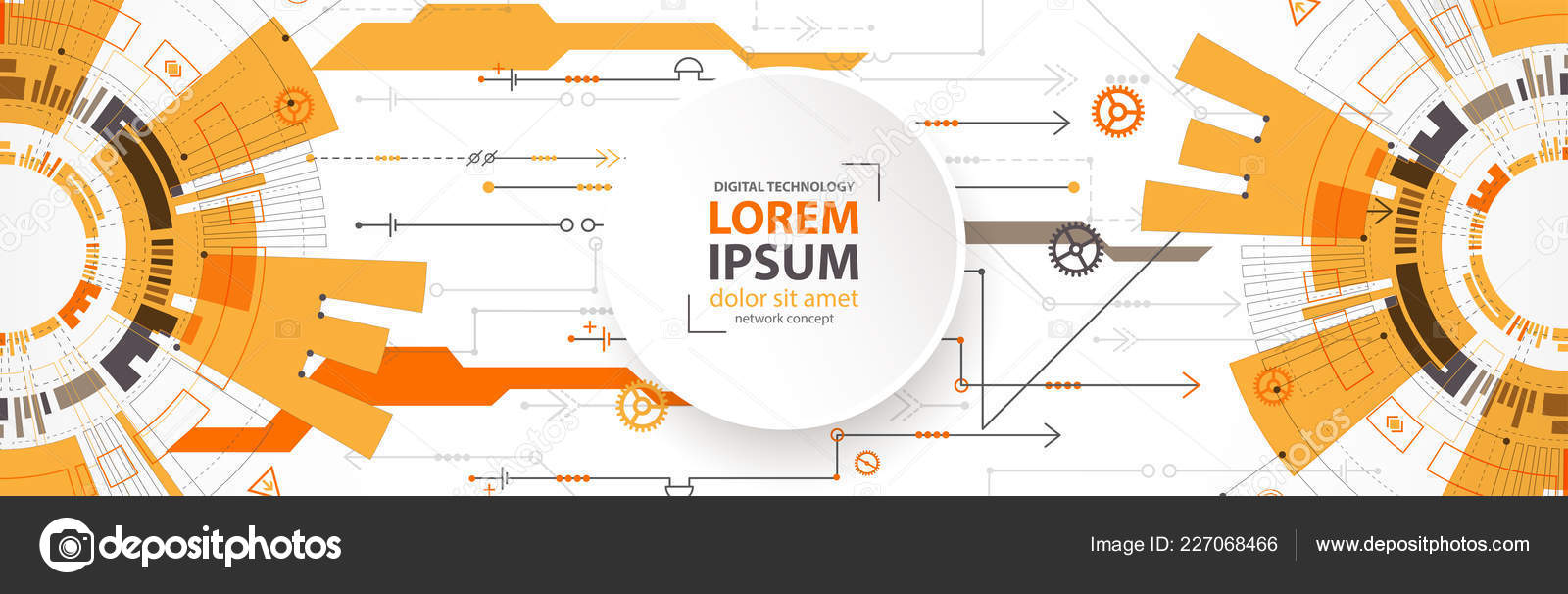 Vector Illustration Tech Digital Technology Engineering Theme Stock ...