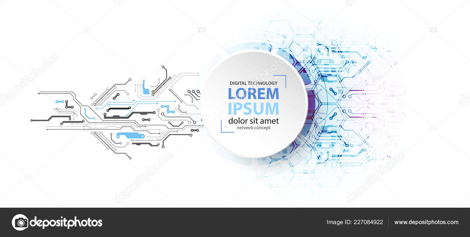 Vector Illustration Tech Digital Technology Engineering Theme Stock ...