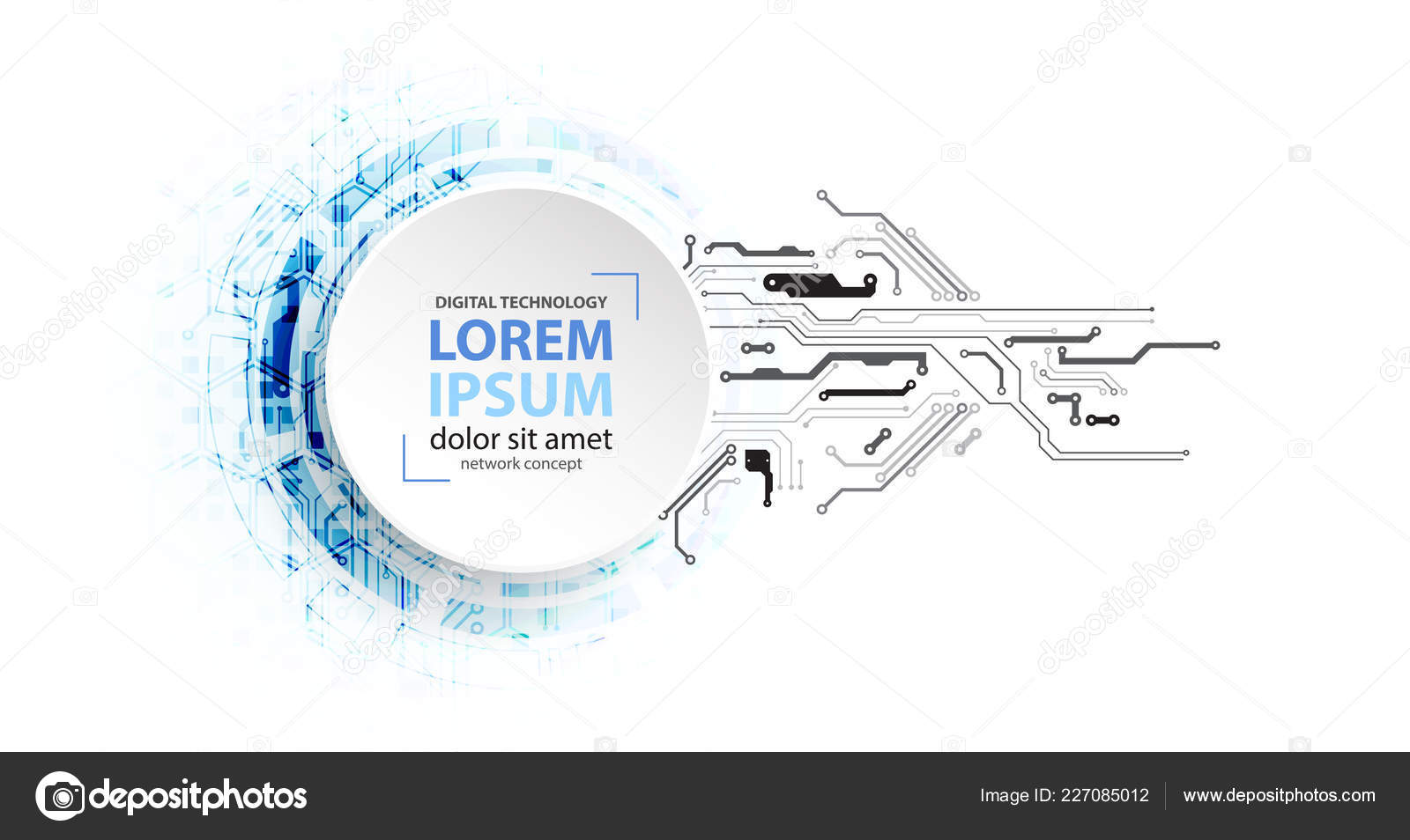 Vector Illustration Tech Digital Technology Engineering Theme Stock ...
