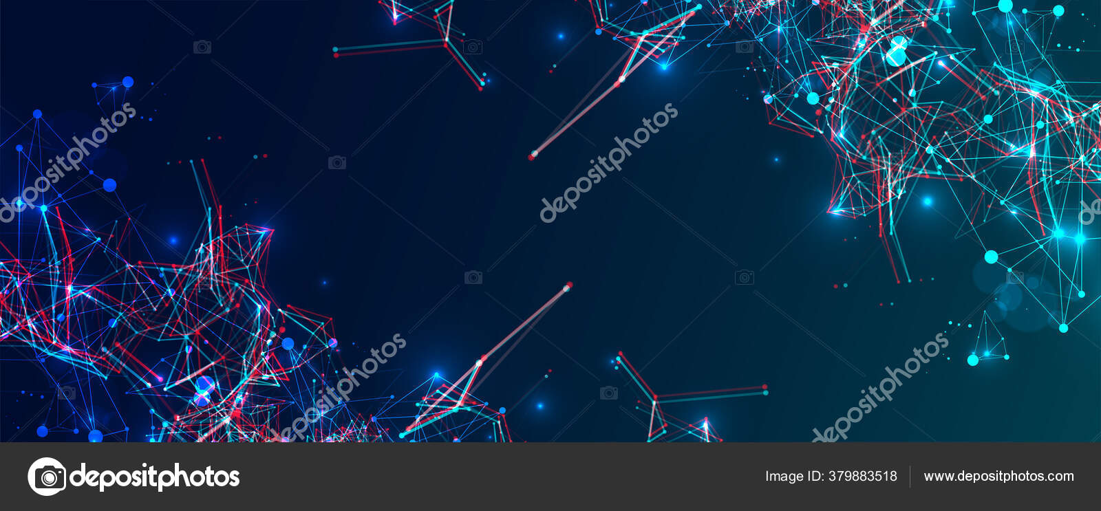Abstract Polygonal Vector Science Background Connecting Dots Lines ...