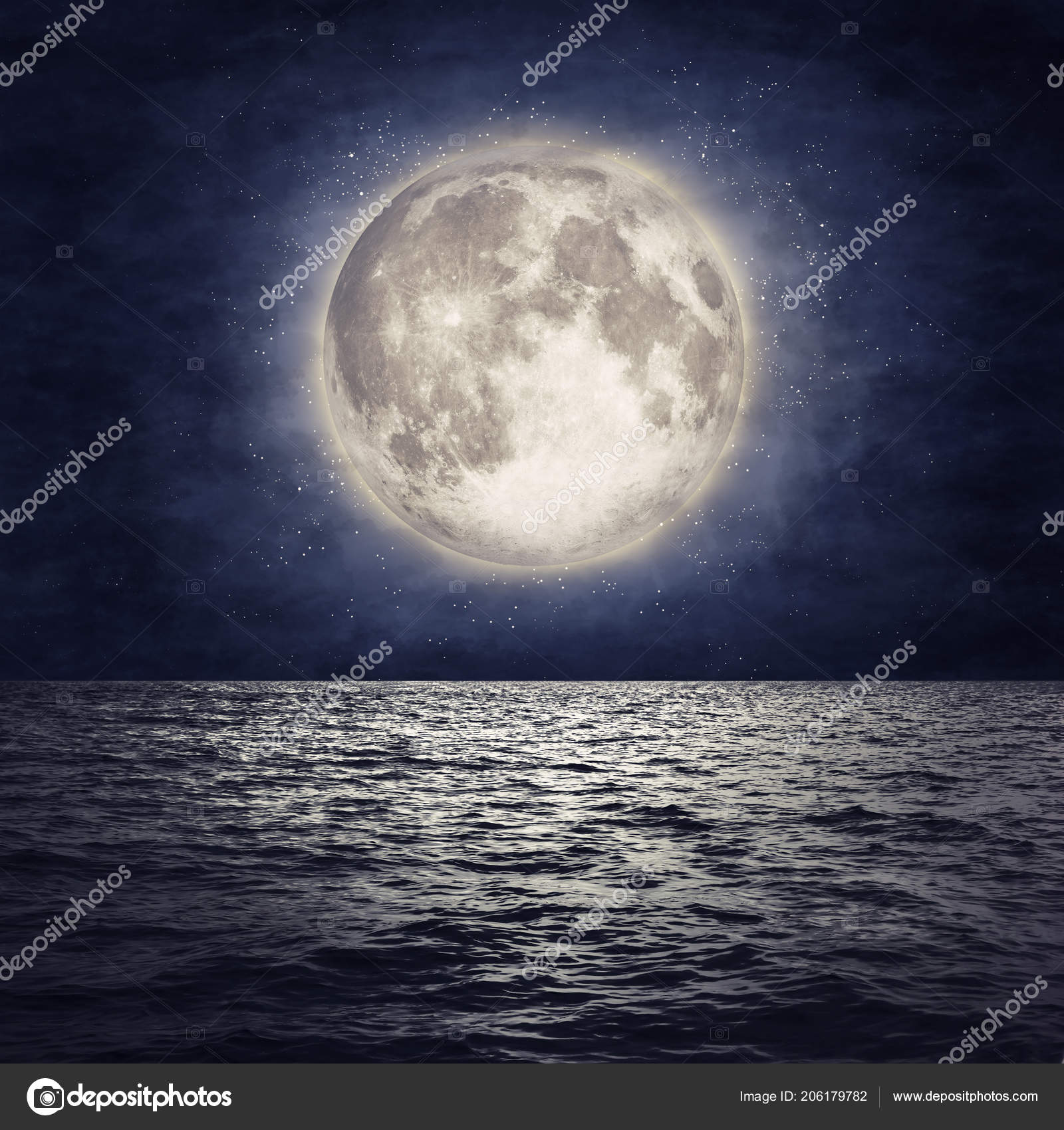 Full Moon Sea Surface Reflection Stock Photo by ©robertsrob 206179782