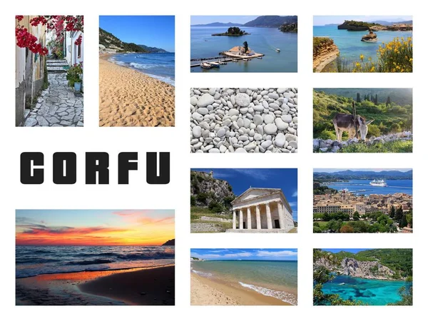 Corfu Greek Island Photo Collage Travel Place Postcard Greece Stock ...