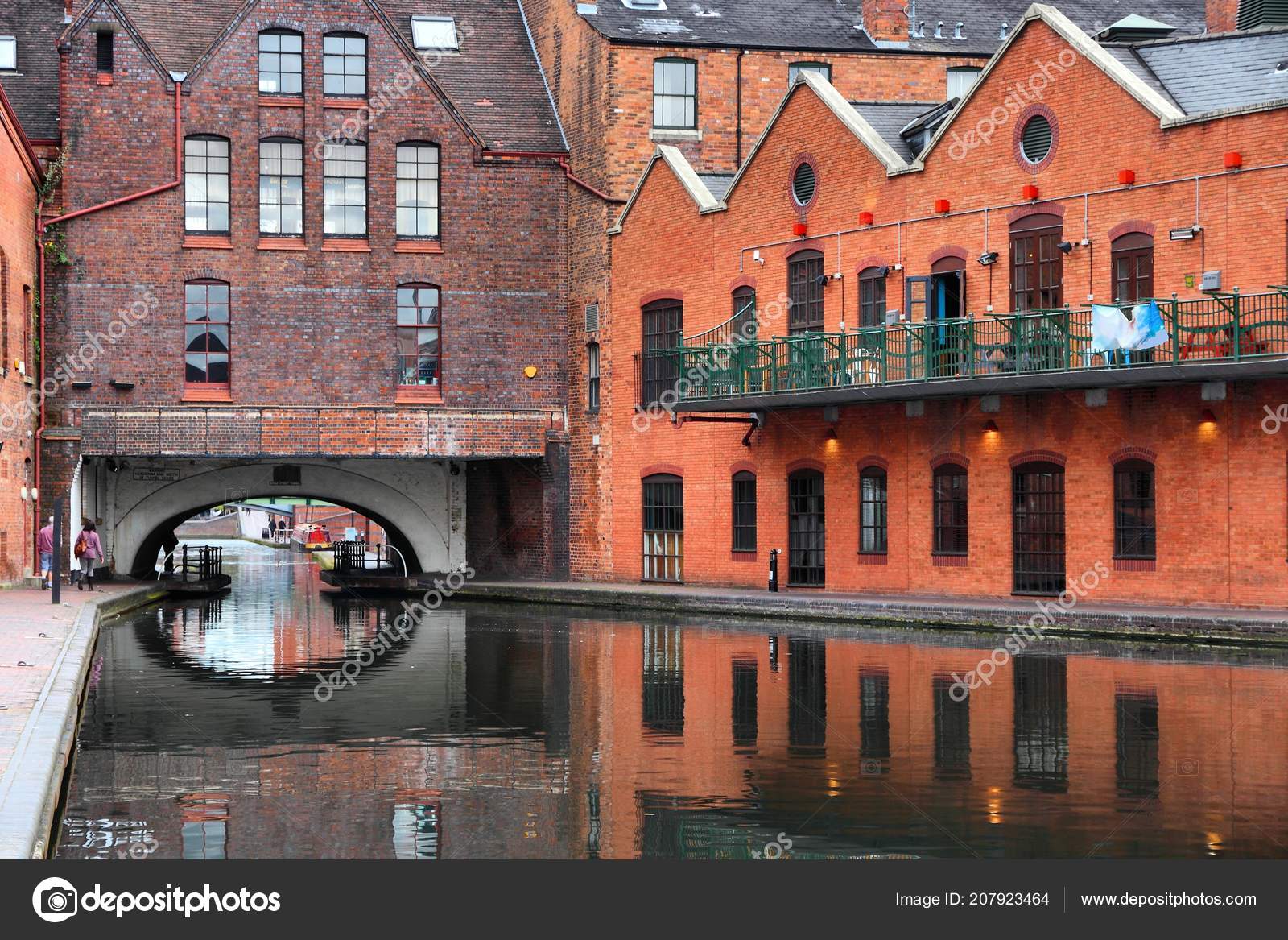 Birmingham Water Canal Network Famous Gas Street Basin West Midlands ...