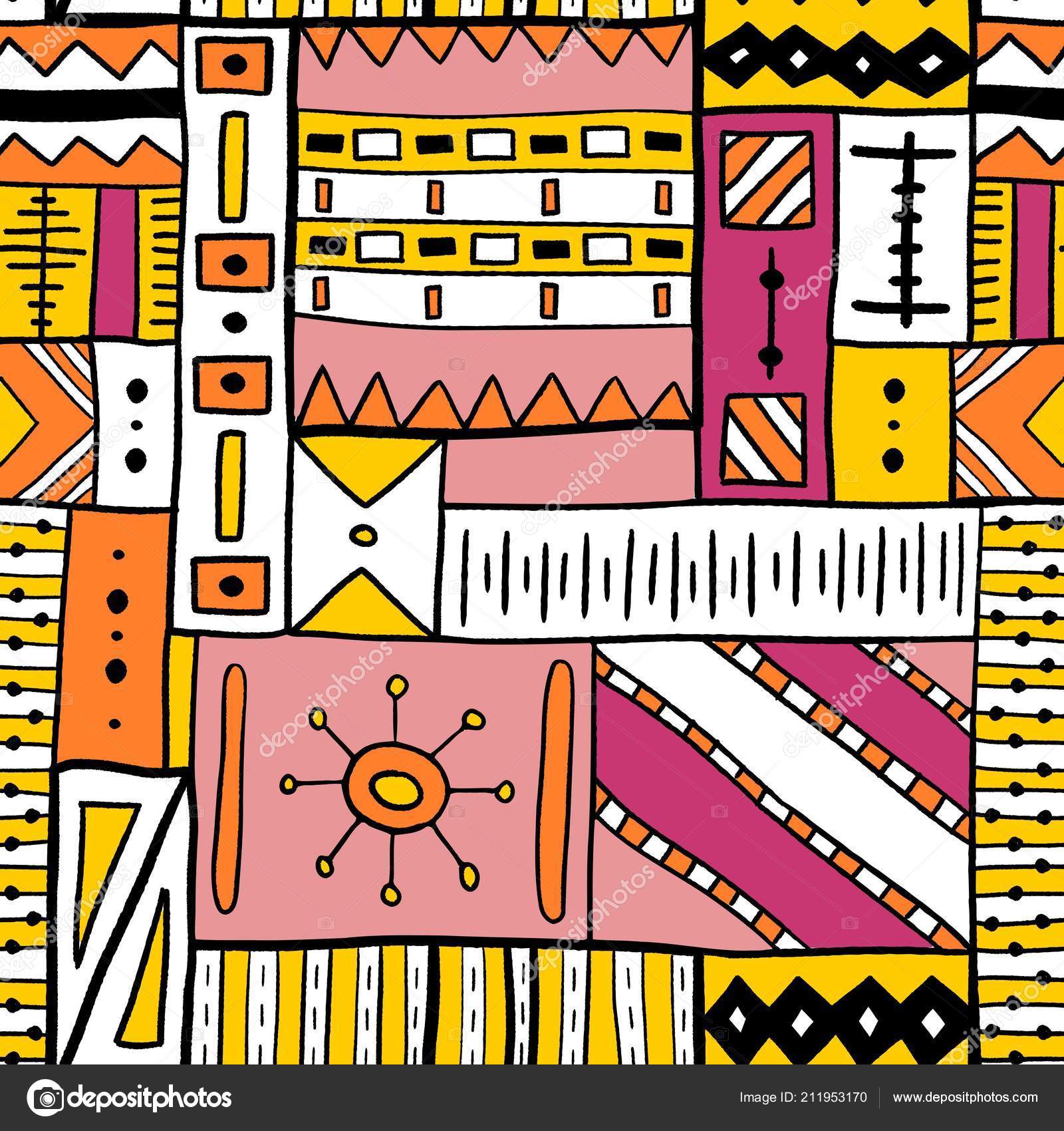 Tribal Vector Pattern Traditional Indigenous African Style Textile ...