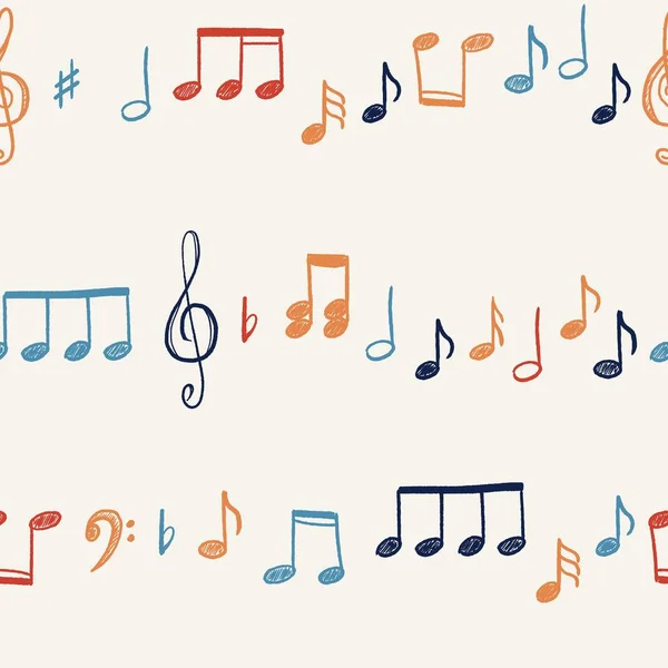 Music Notes Clefs Seamless Pattern Vector Colorful Musical Texture ...