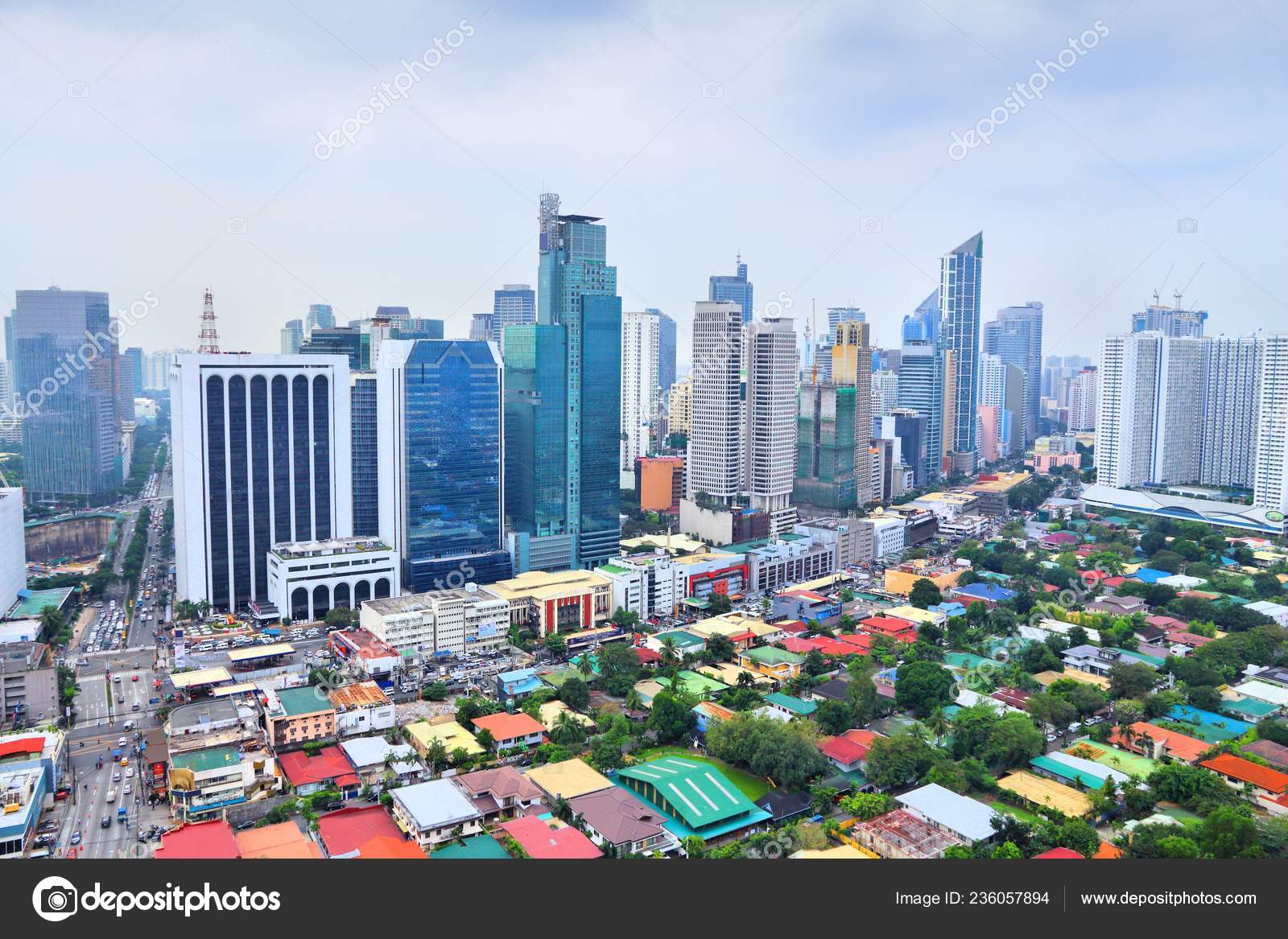 Makati City Skyline Manila Philippines Office Buildings — Stock Photo © tupungato #236057894