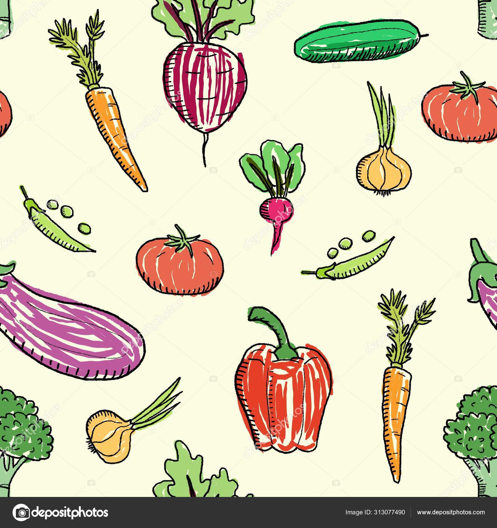 Vektor sayuran kartun Vektor Stok oleh ©tupungato 313077490