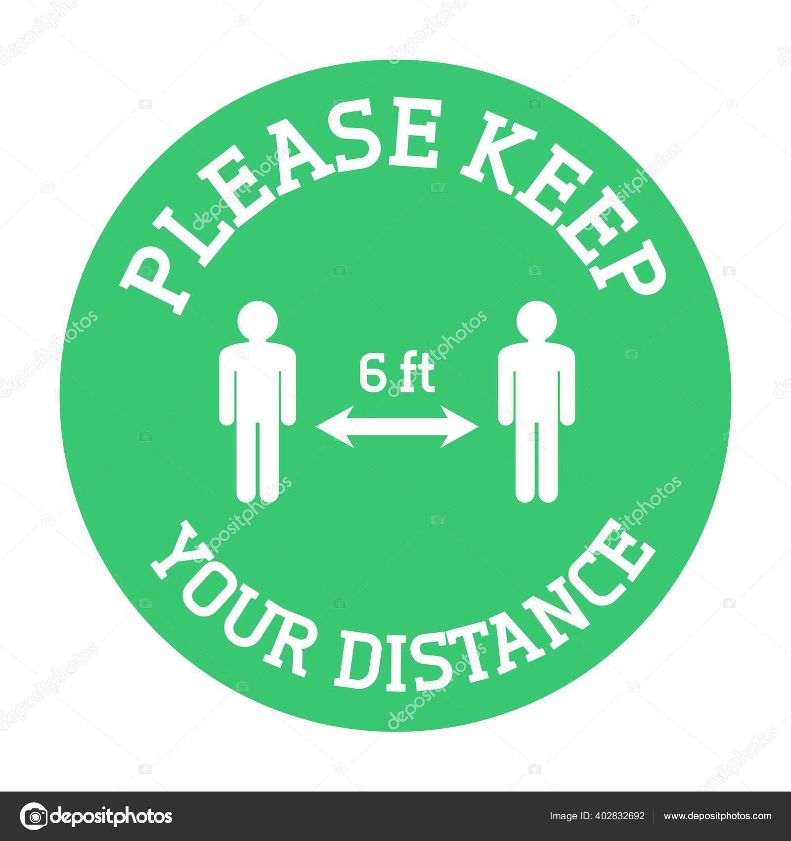 Please Keep Your Distance Floor Sticker Social Distancing Sign Covid ...
