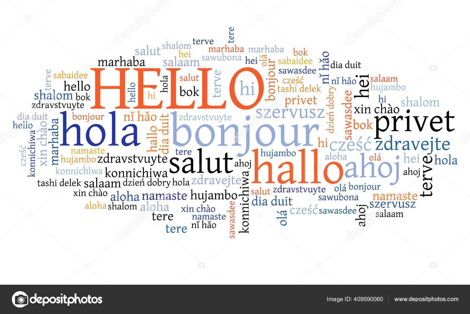 Hello Word Translated Different Languages Hello International ...
