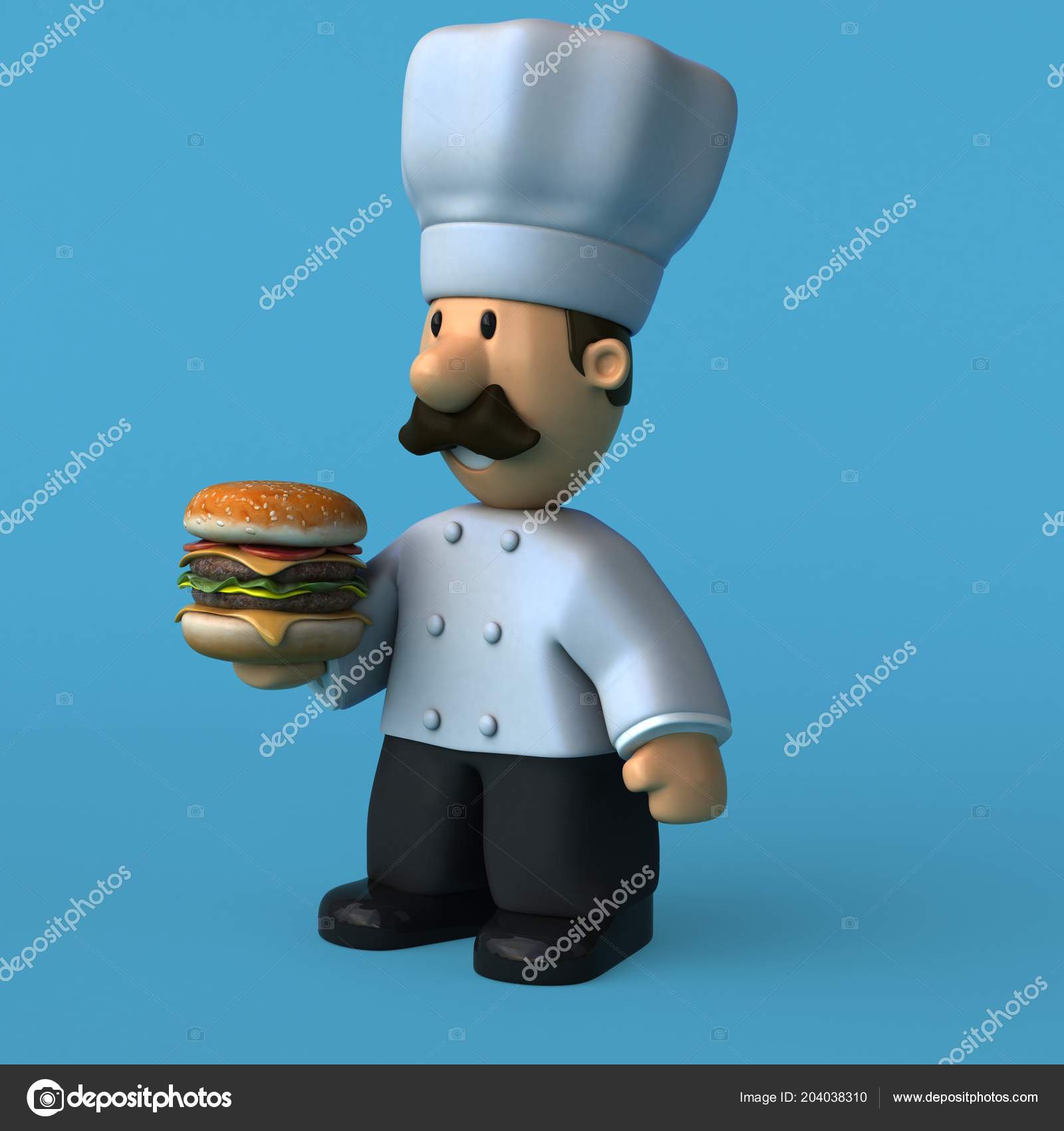 Fun Chef Burger Illustration — Stock Photo © julos #204038310