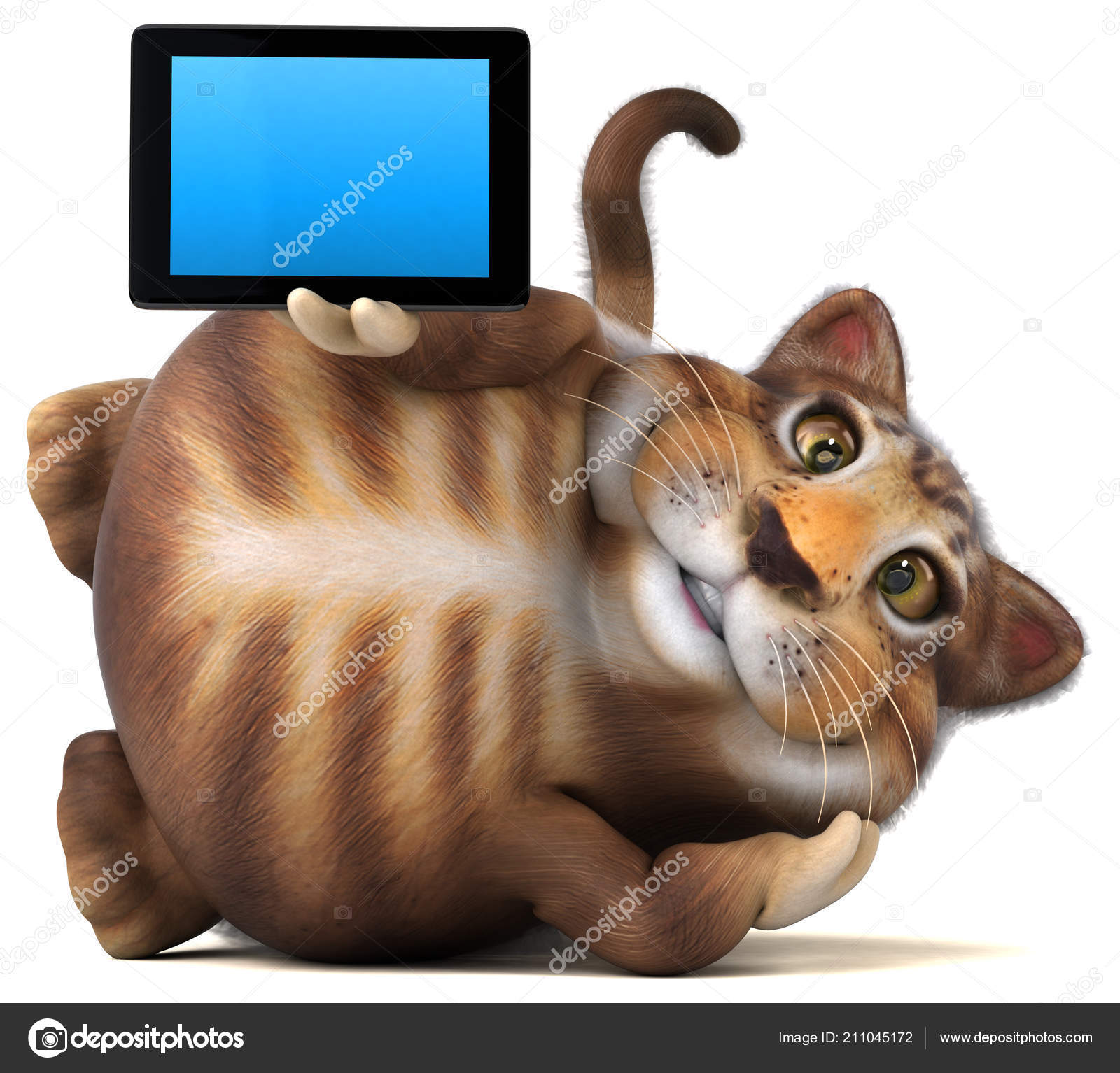 Funny Cartoon Character Tablet Illustration — Stock Photo © julos ...