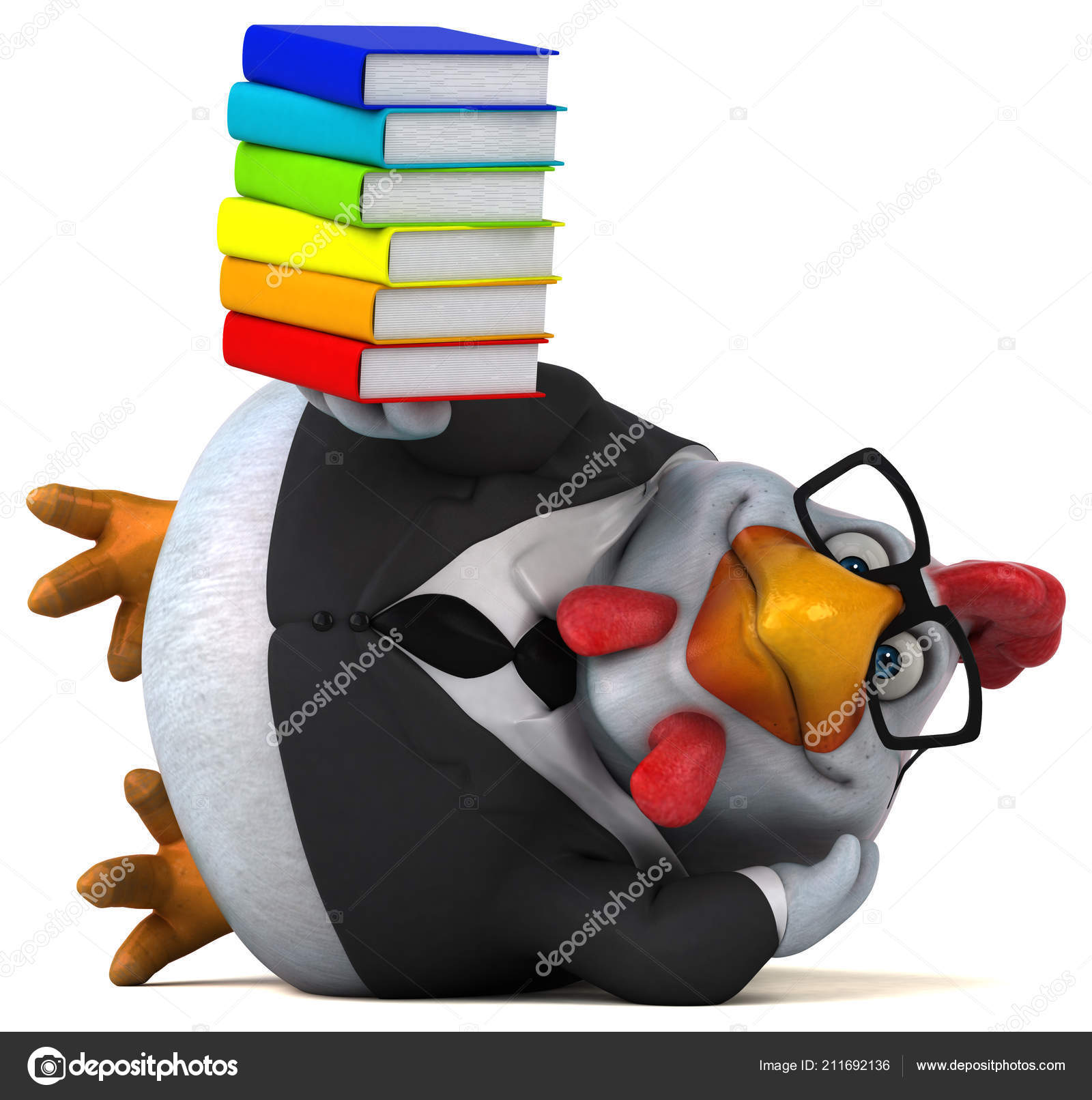 Fun Cartoon Character Books Illustration — Stock Photo © julos #211692136