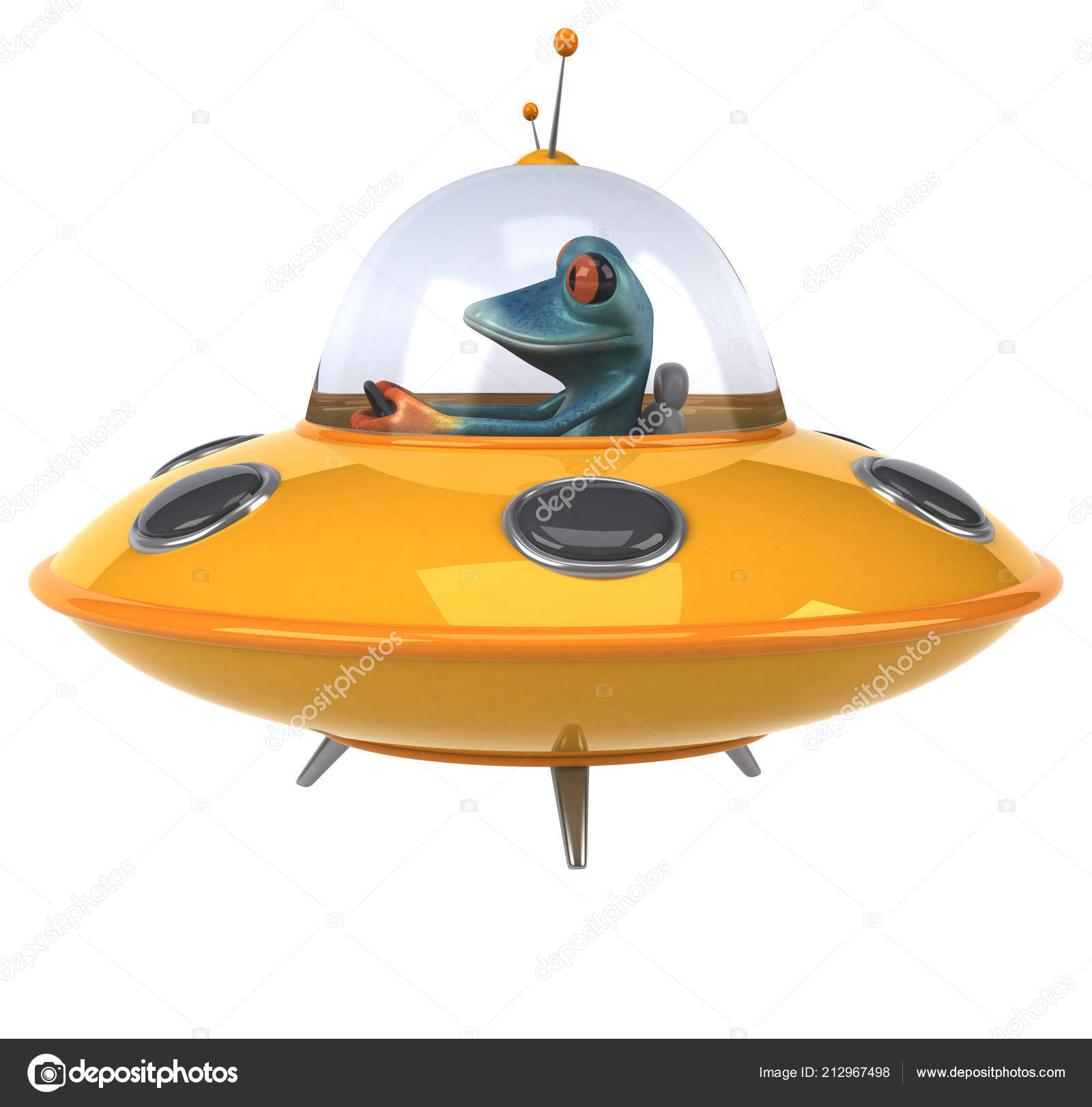 Fun Cartoon Character Spaceship Illustration Stock Illustration by ...