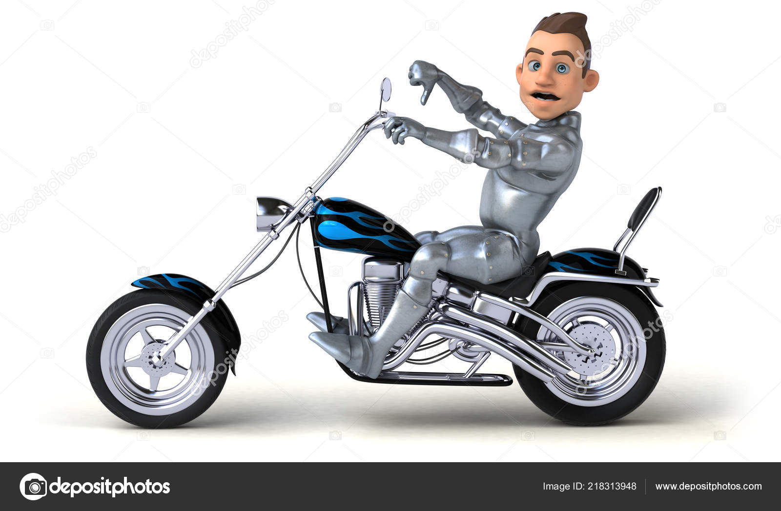 Fun Cartoon Character Motorcycle Illustration — Stock Photo © julos ...