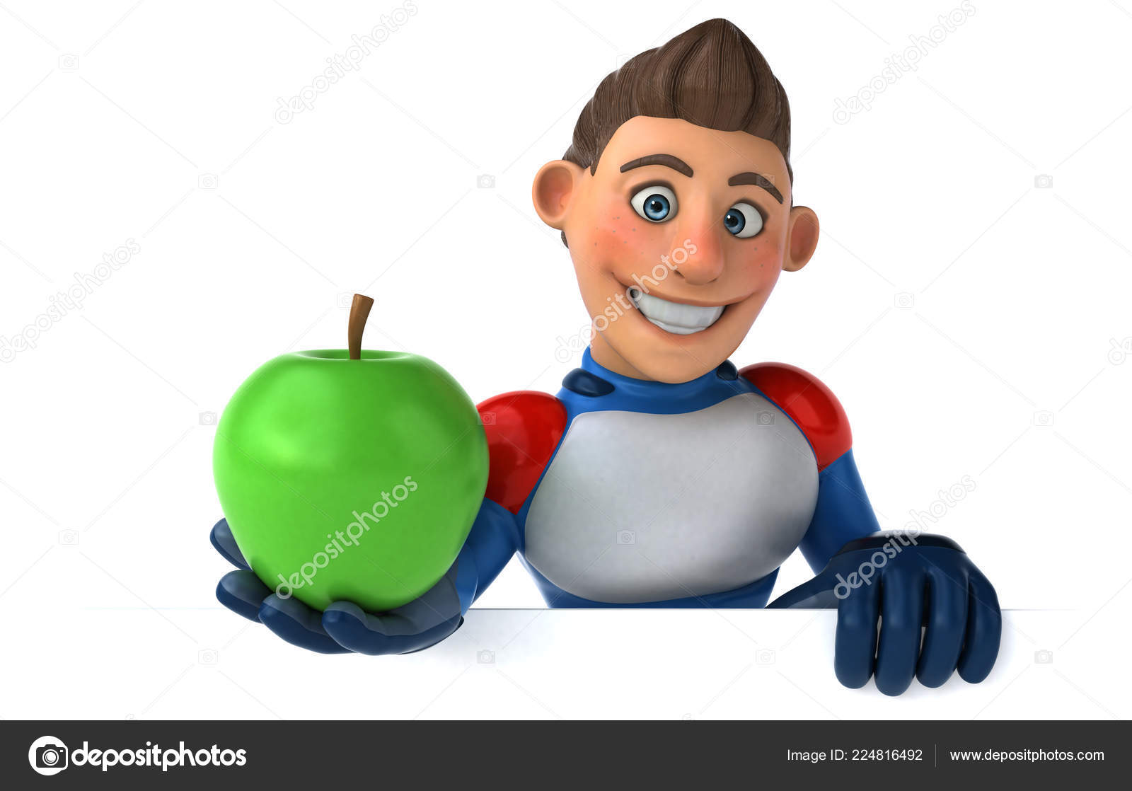 Fun Cartoon Character Apple Illustration — Stock Photo © julos #224816492