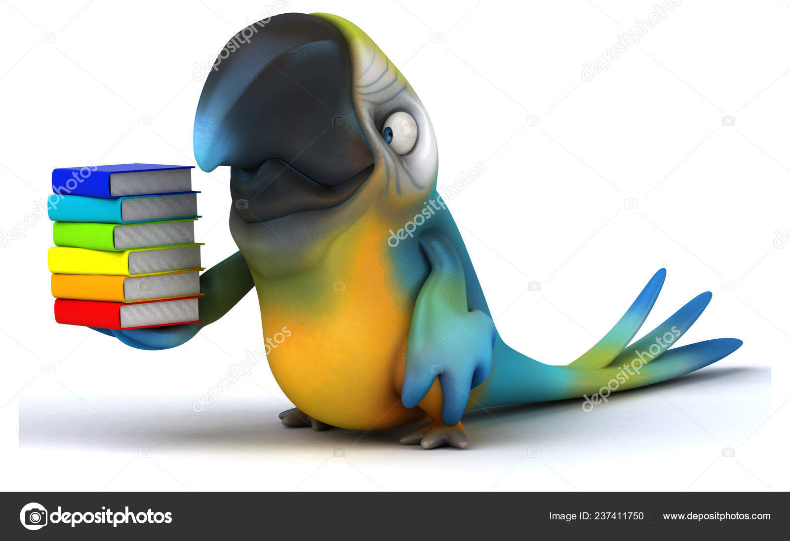 Fun Cartoon Character Books Illustration — Stock Photo © julos #237411750