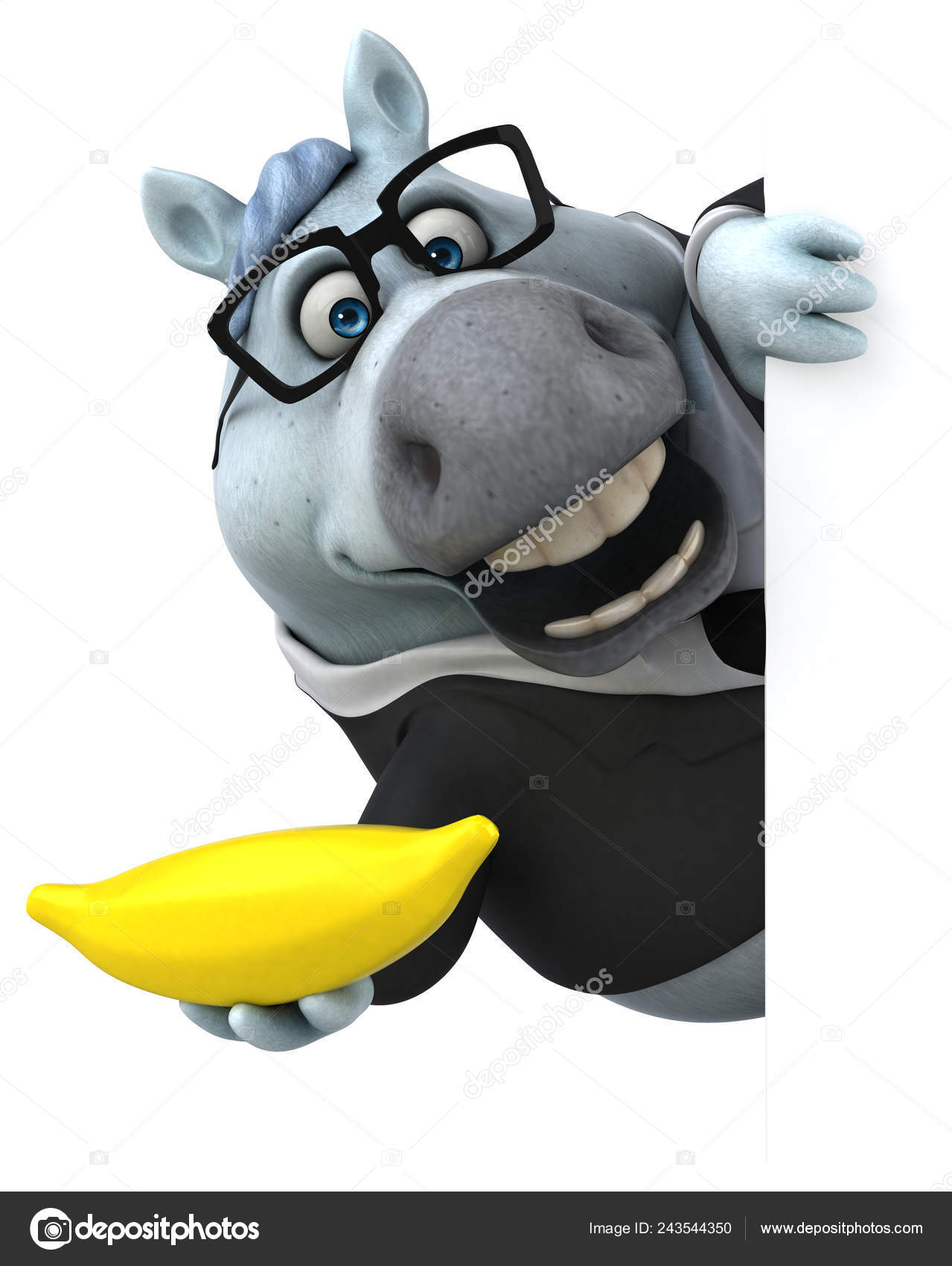 Fun Cartoon Character Banana Illustration — Stock Photo © julos #243544350