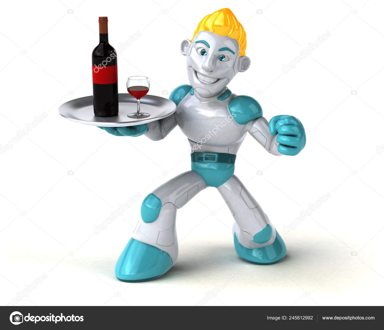 Fun Cartoon Character Wine Illustration — Stock Photo © julos #245812992