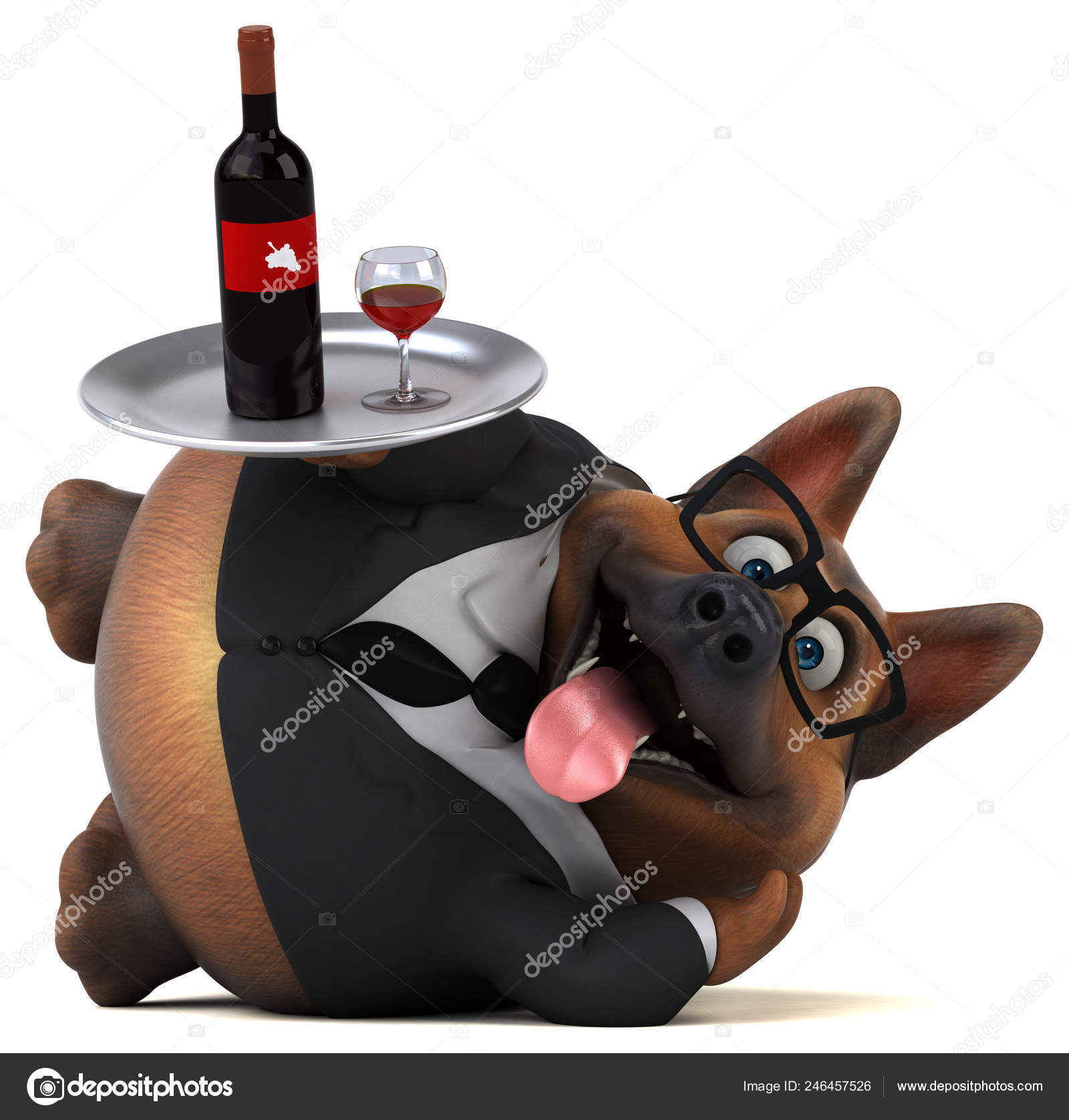 Fun Cartoon Character Wine Illustration — Stock Photo © julos #246457526