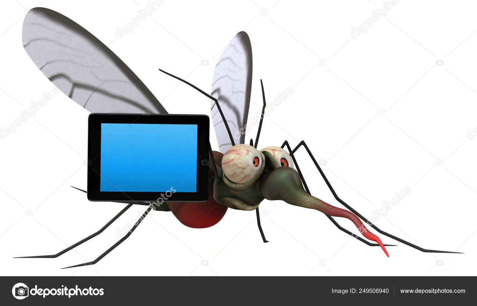 Funny Cartoon Character Tablet Illustration — Stock Photo © julos ...