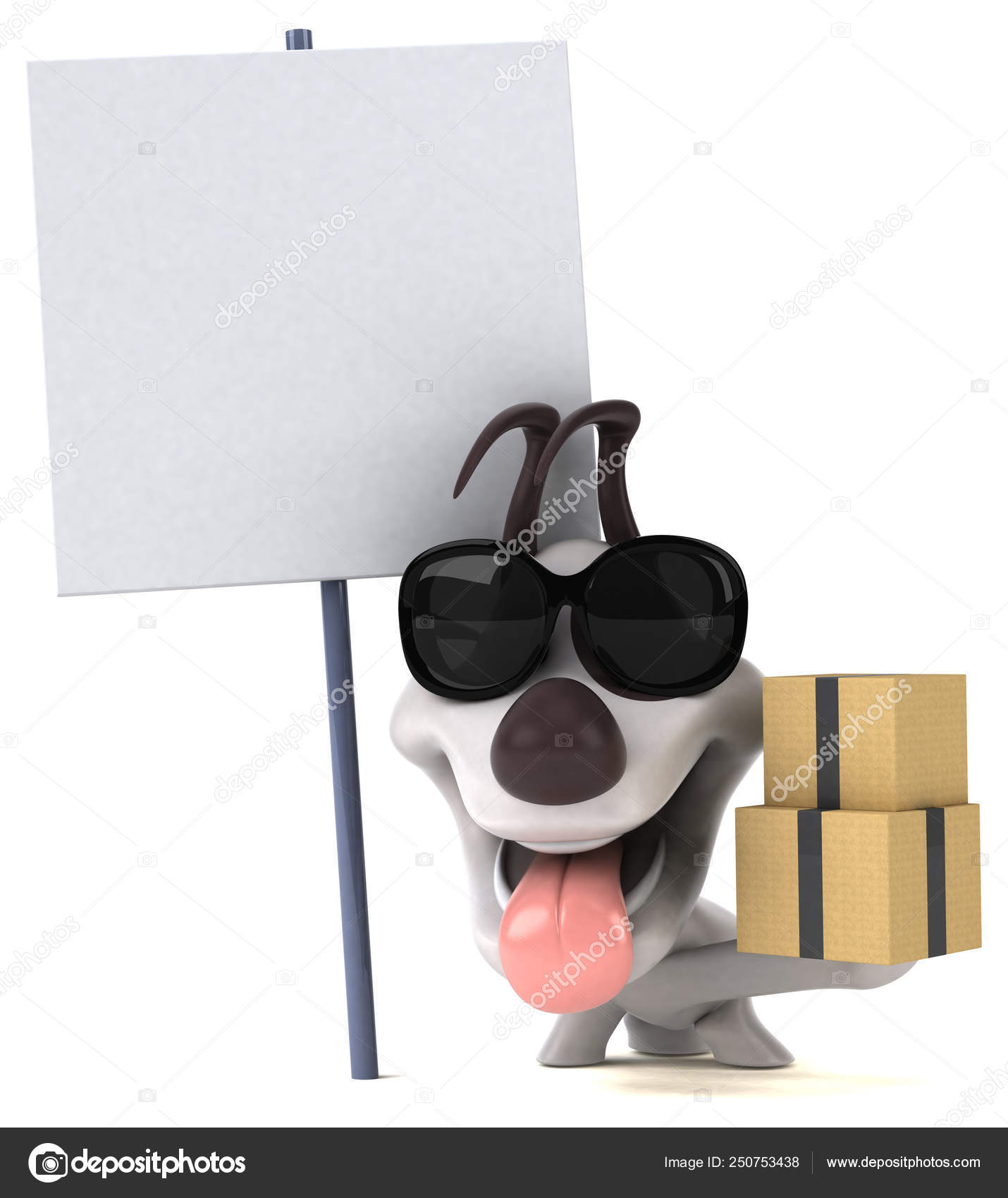 Fun Cartoon Character Boxes Illustration — Stock Photo © julos #250753438